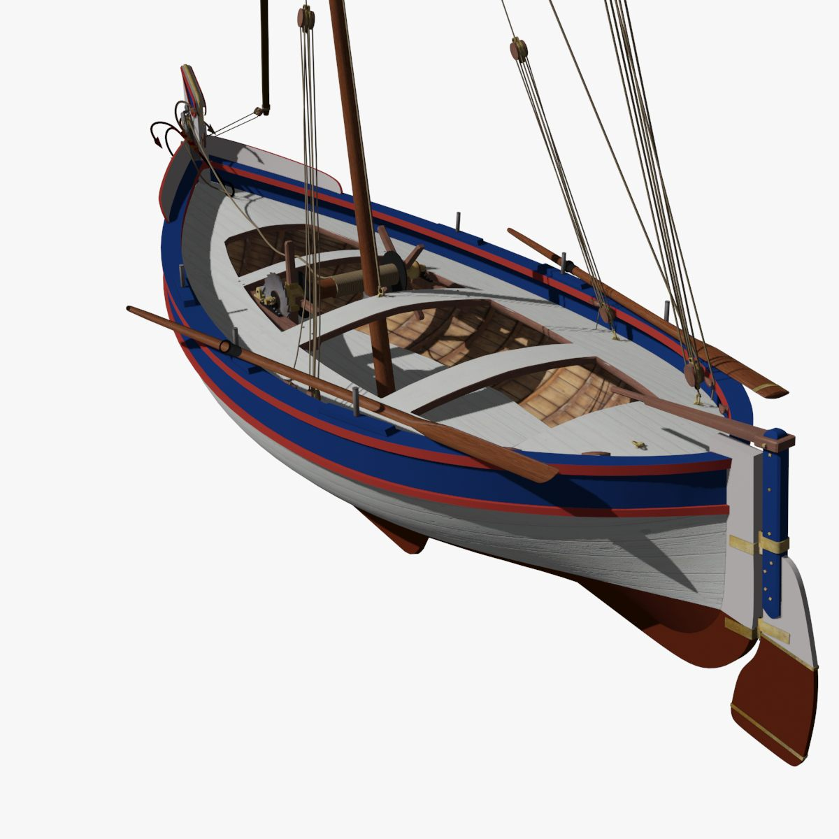 3D sail fishing boat shells - TurboSquid 1309116
