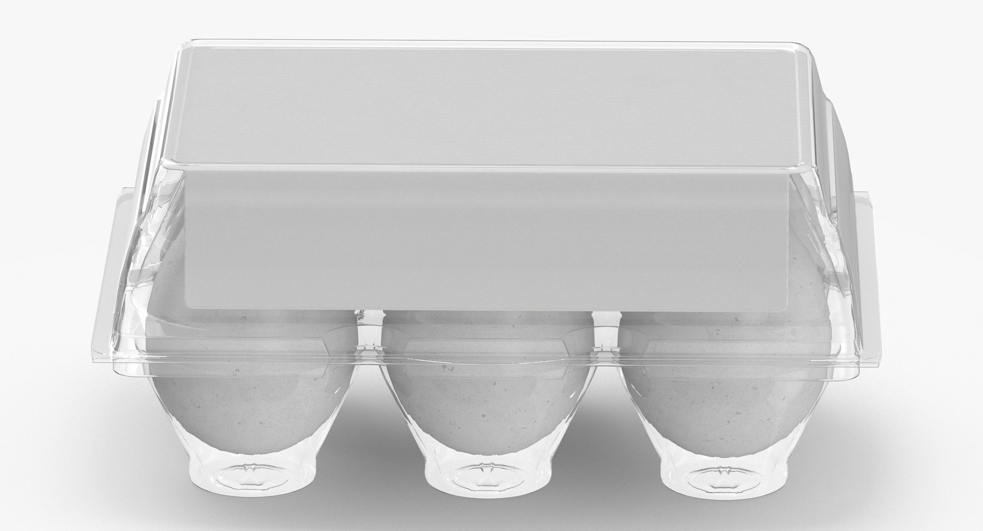 Plastic Carton Of Eggs 6 White And Brown Blank Or Generic Label 3D ...