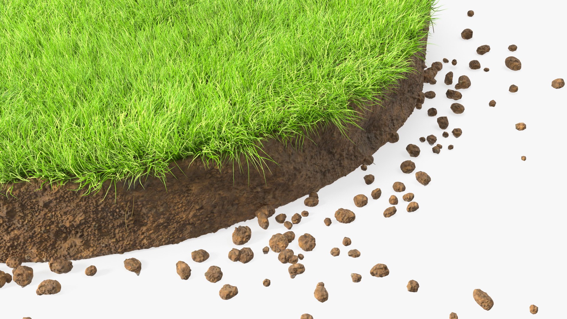 3D Round Soil with Grass Fur - TurboSquid 2003771