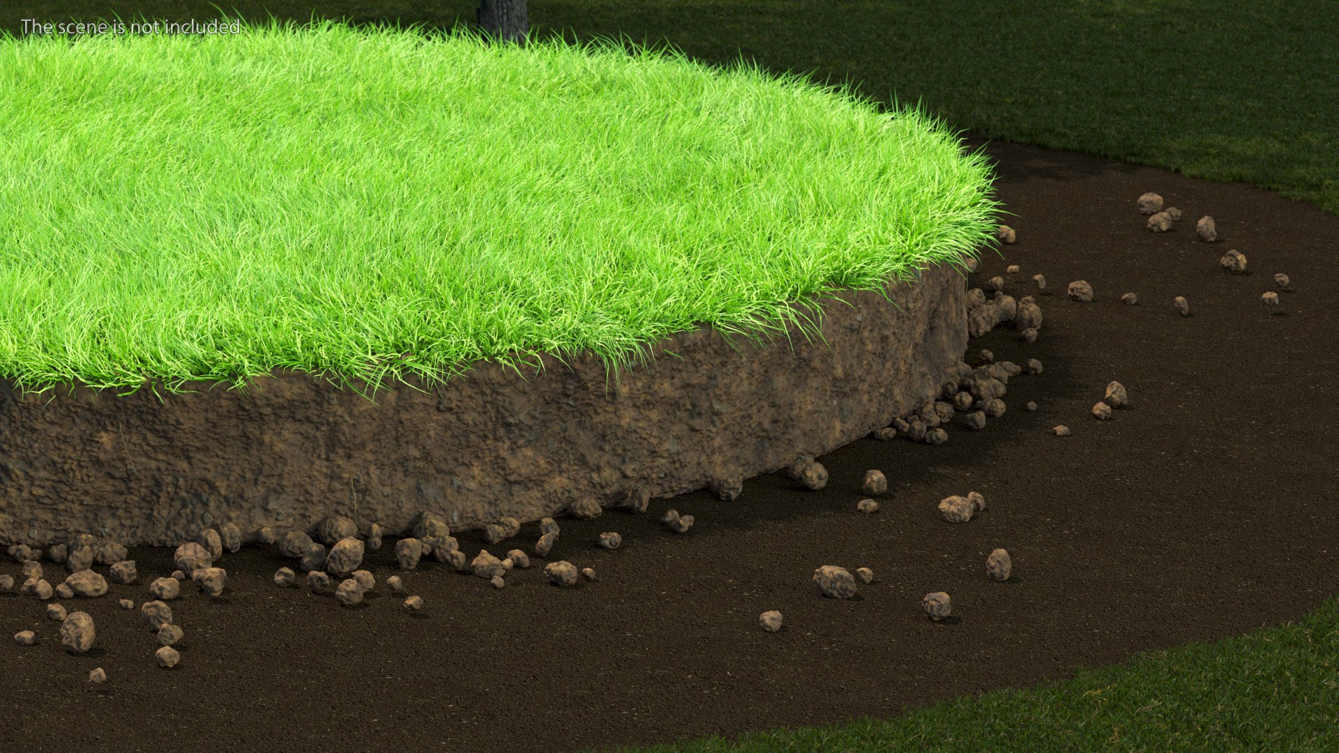 3D Round Soil with Grass Fur - TurboSquid 2003771