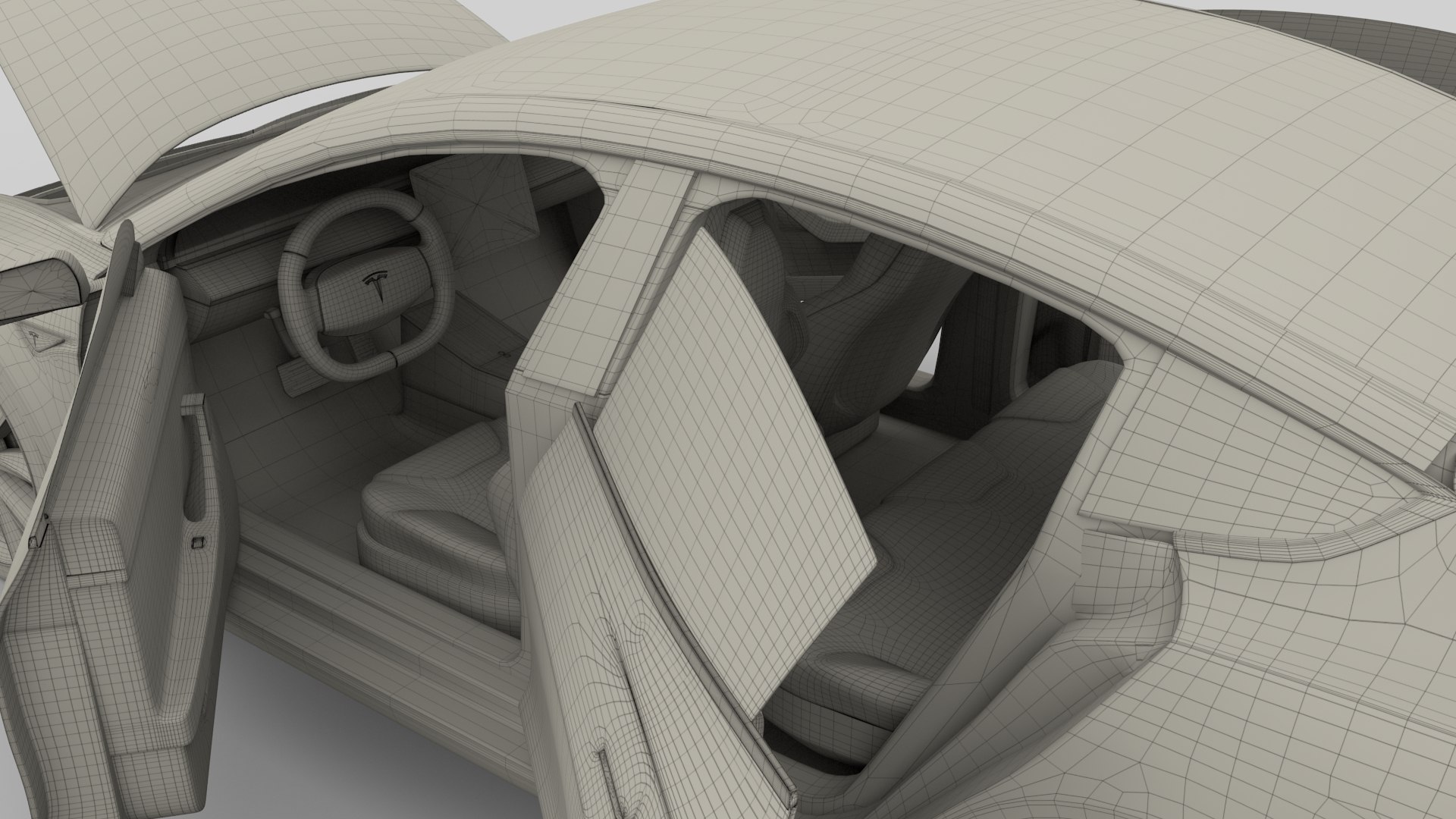 3d Model Tesla 3 Interior Chassis