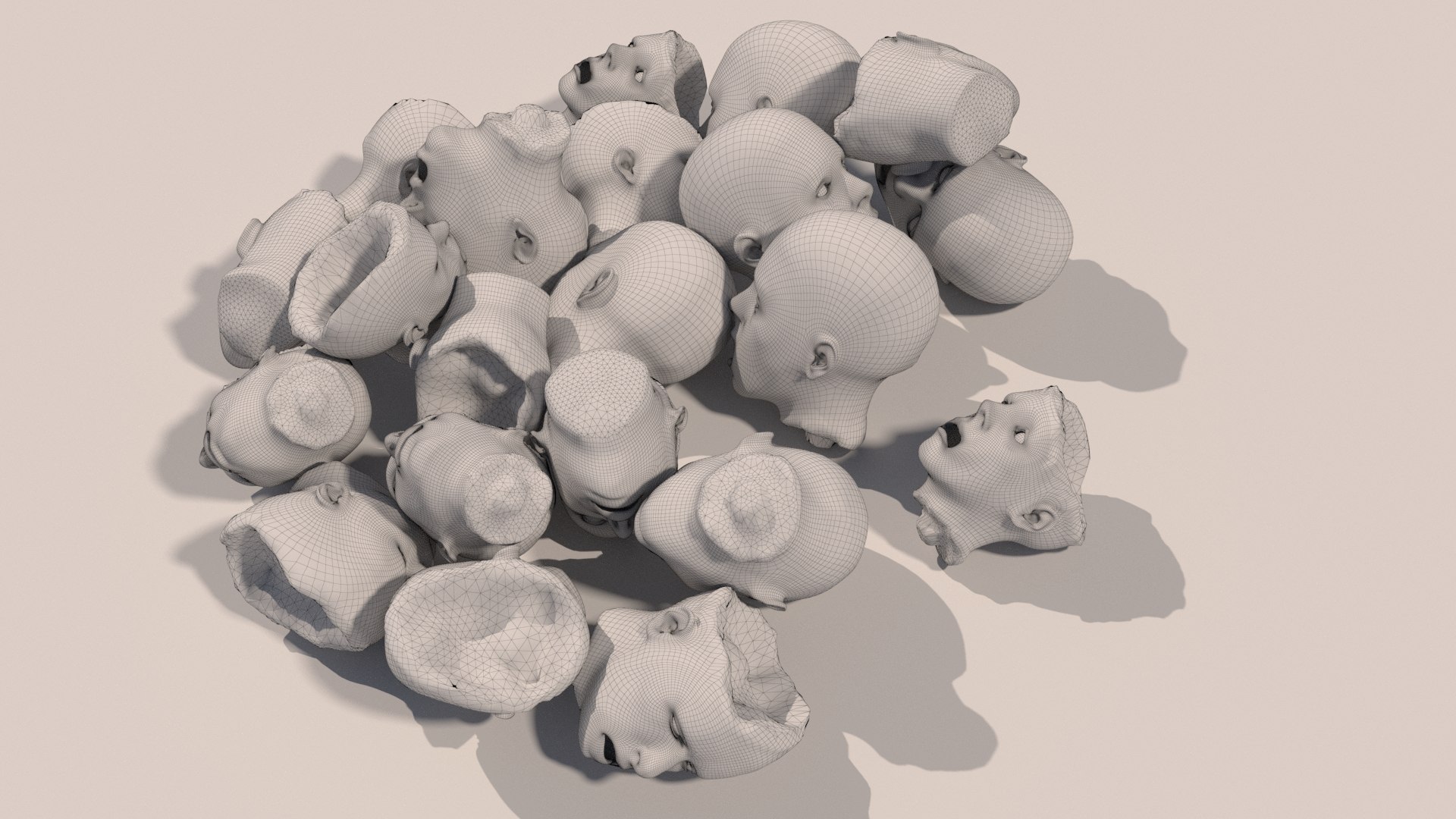 Human Heads Pile 3D Model - TurboSquid 2098954