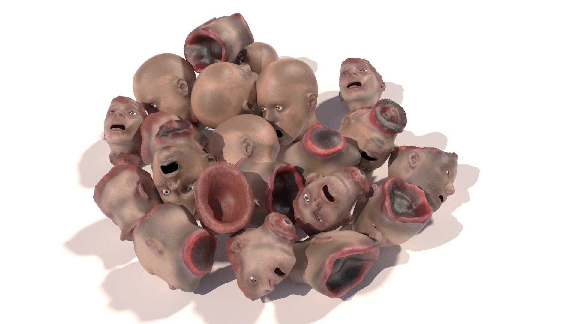 Human Heads Pile 3D Model - TurboSquid 2098954