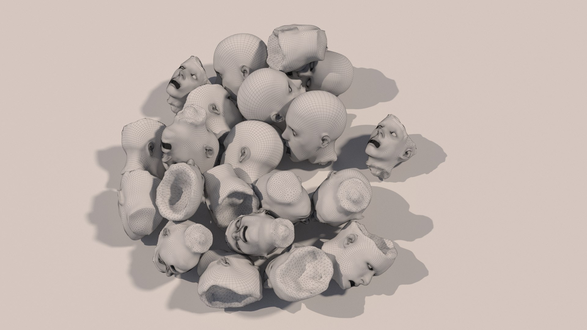 Human Heads Pile 3D Model - TurboSquid 2098954