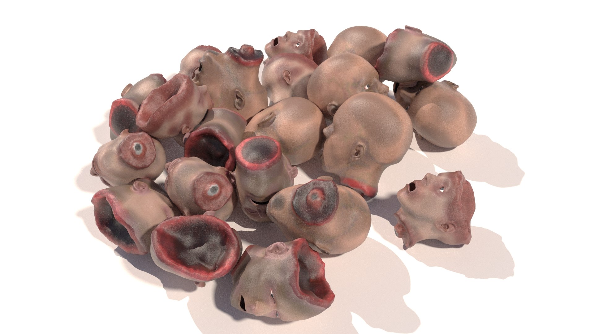 Human Heads Pile 3D Model - TurboSquid 2098954