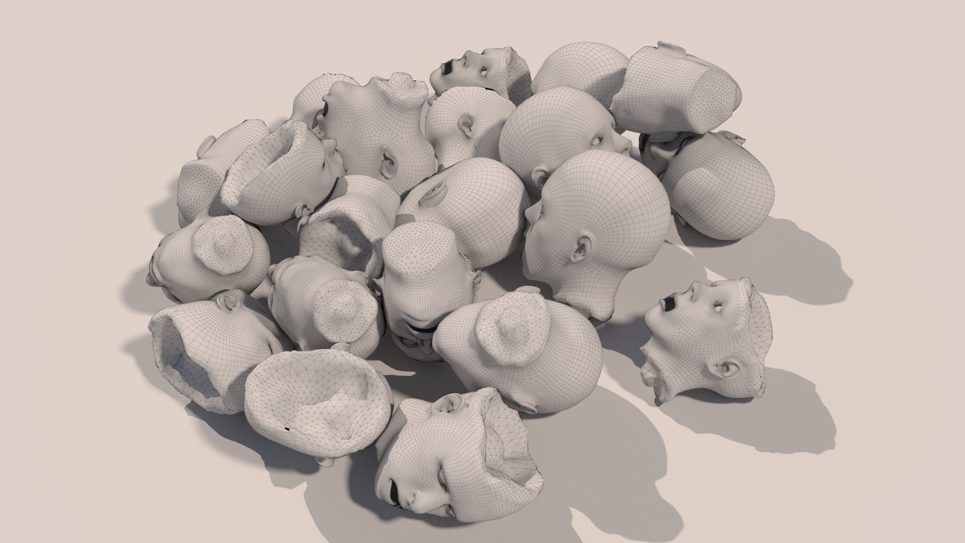 Human Heads Pile 3D Model - TurboSquid 2098954