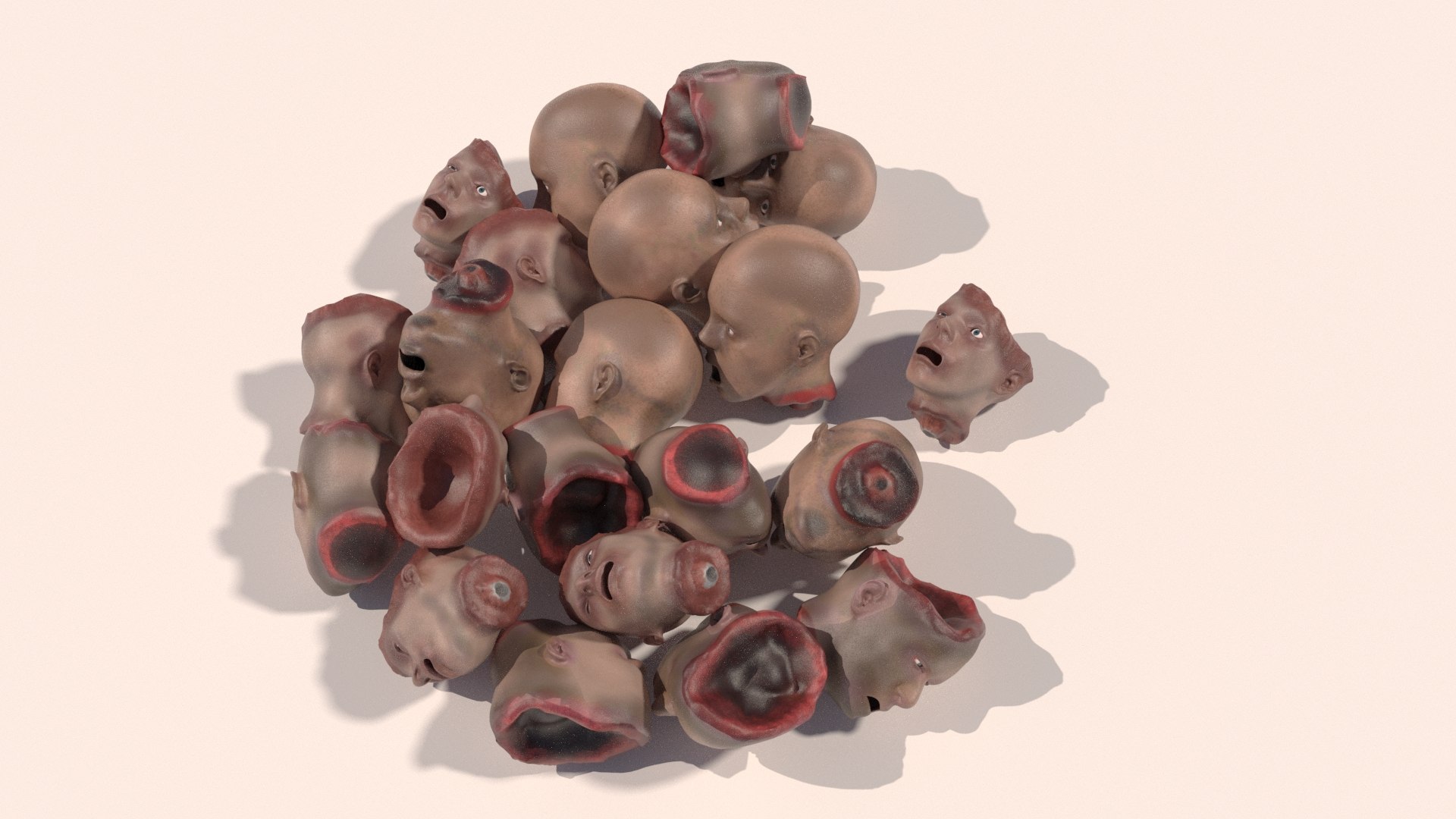Human Heads Pile 3D Model - TurboSquid 2098954