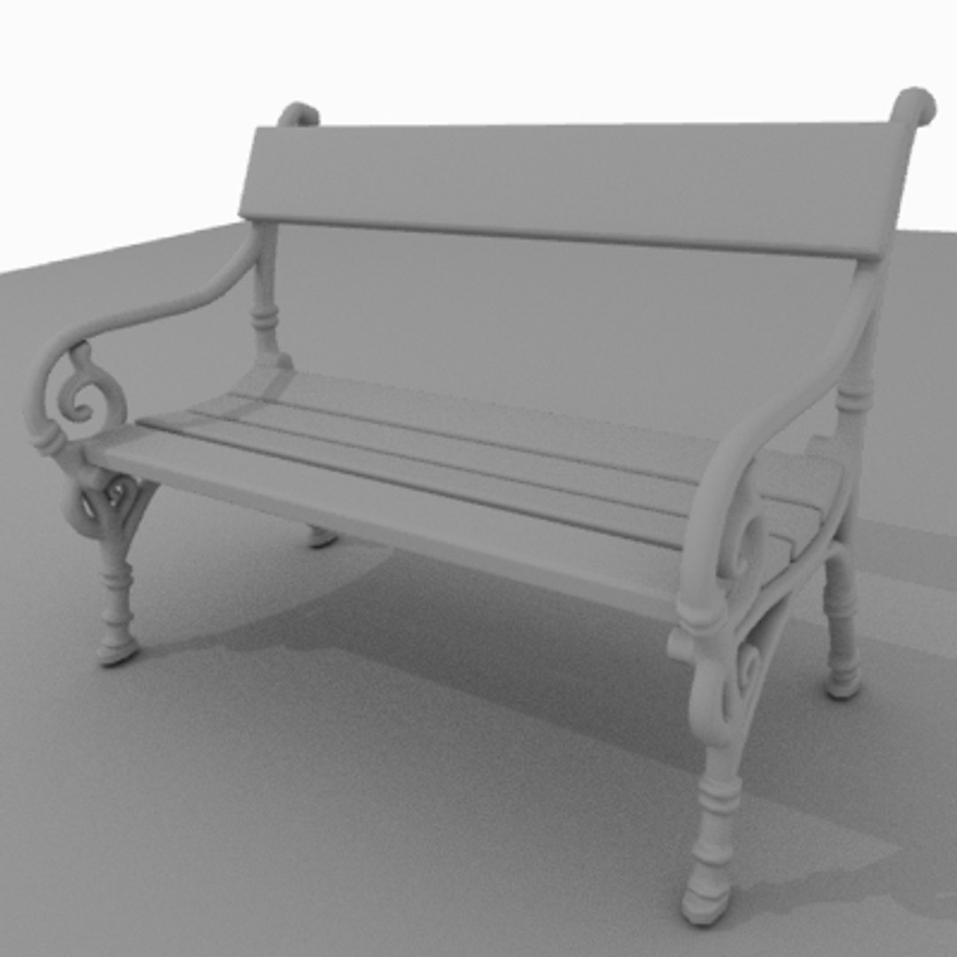 3d obj park bench