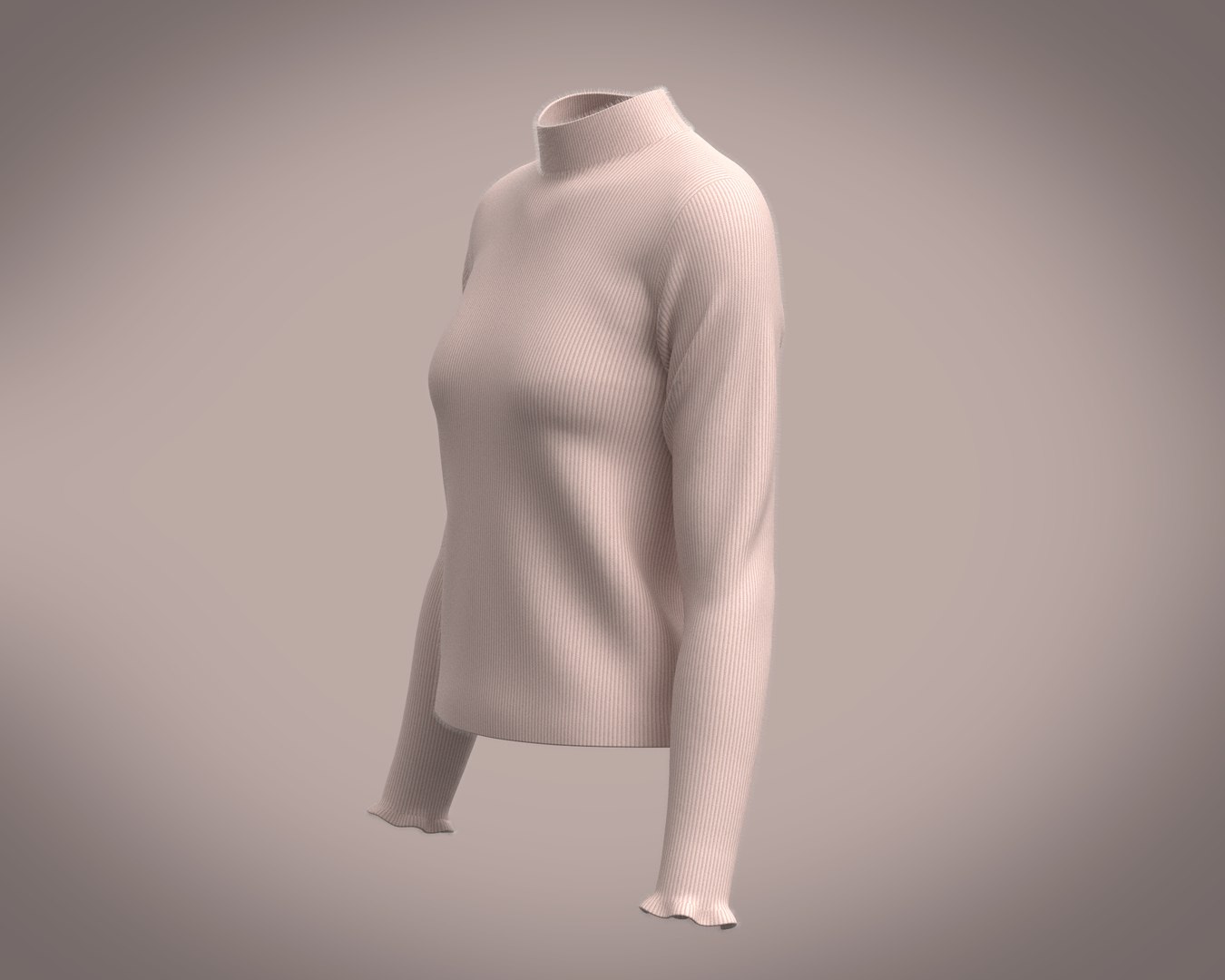 High Neck Ribbed Knitted Jumper 3D model - TurboSquid 1962046