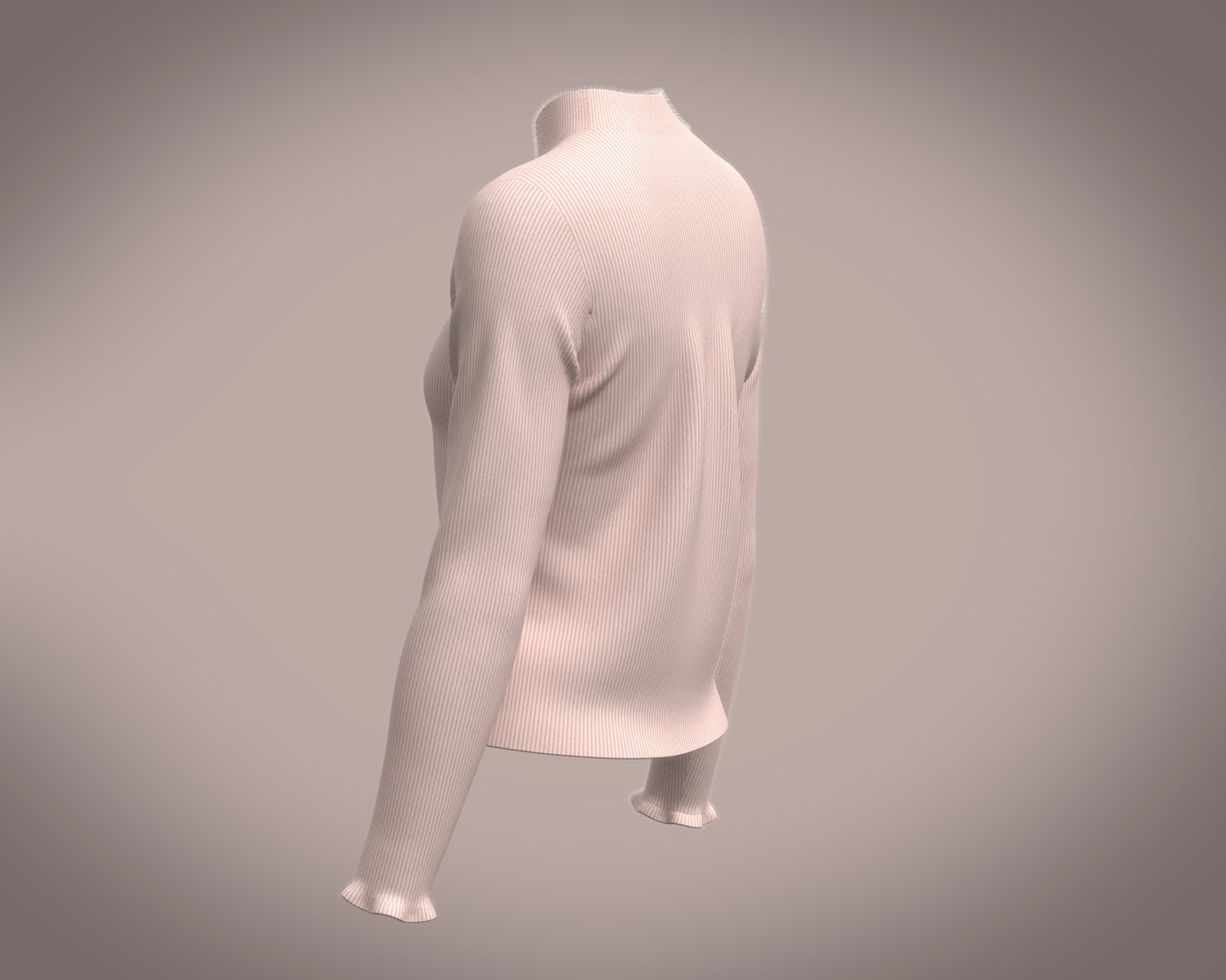 High Neck Ribbed Knitted Jumper 3D model - TurboSquid 1962046