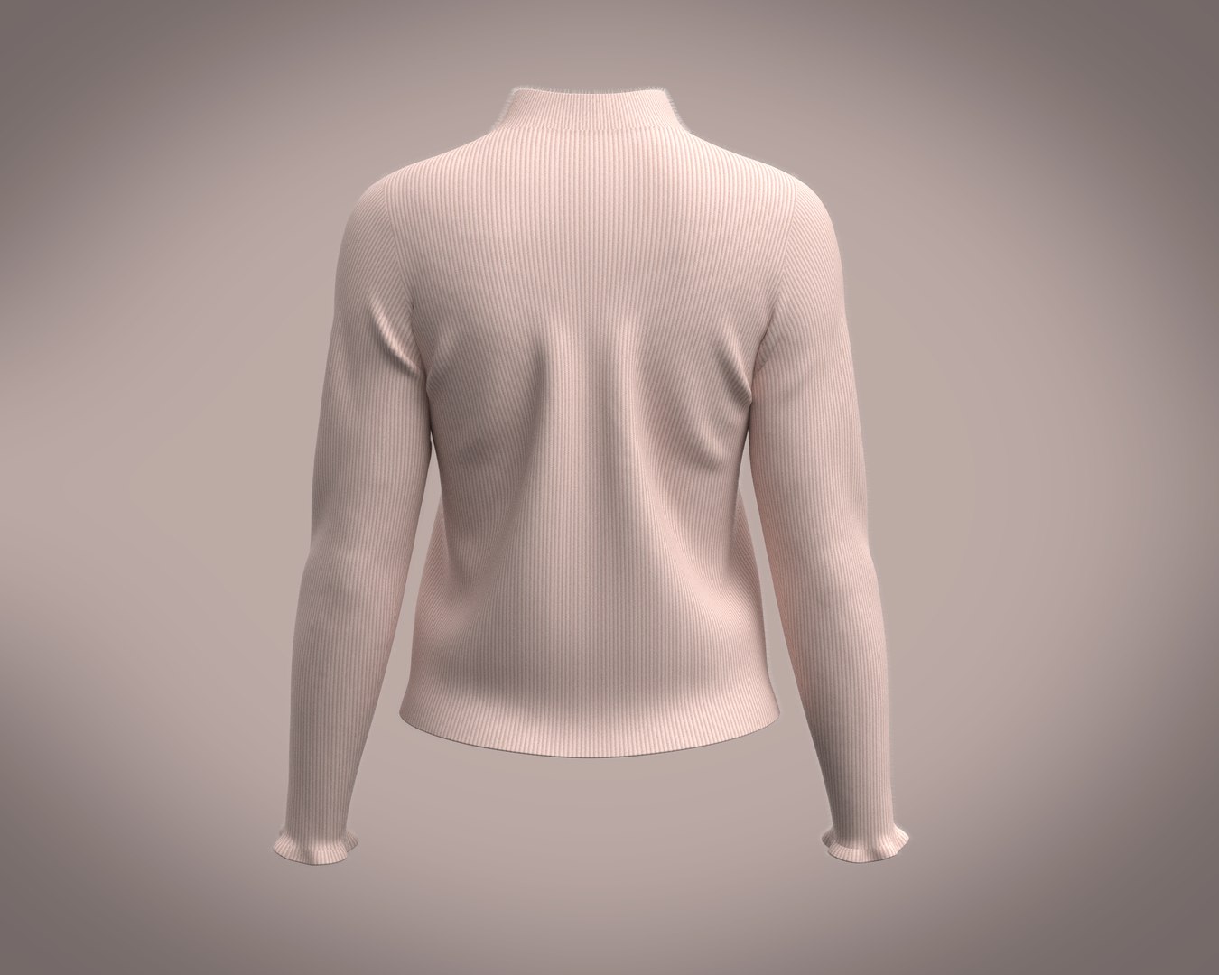 High Neck Ribbed Knitted Jumper 3D model - TurboSquid 1962046