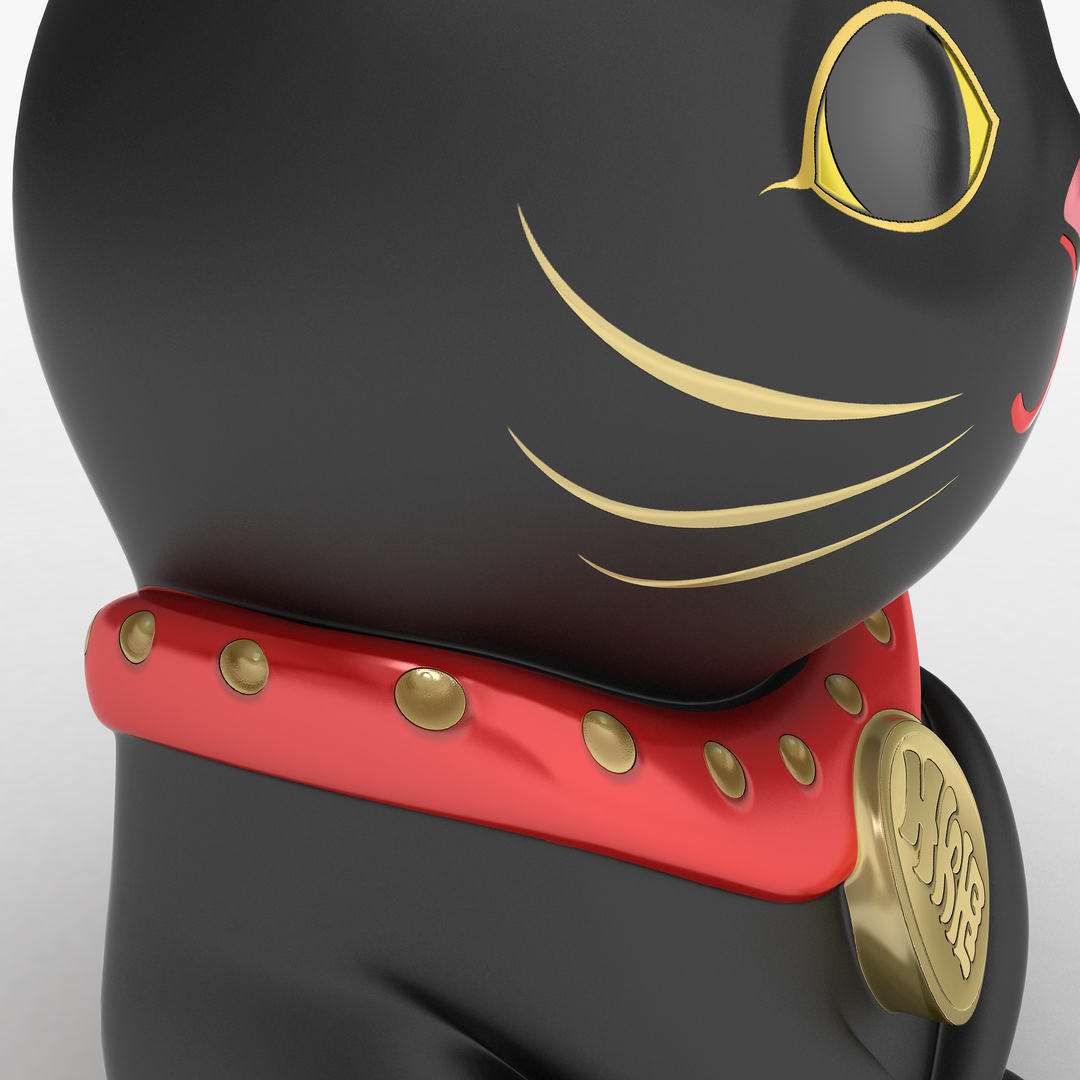 maneki neko 3d obj