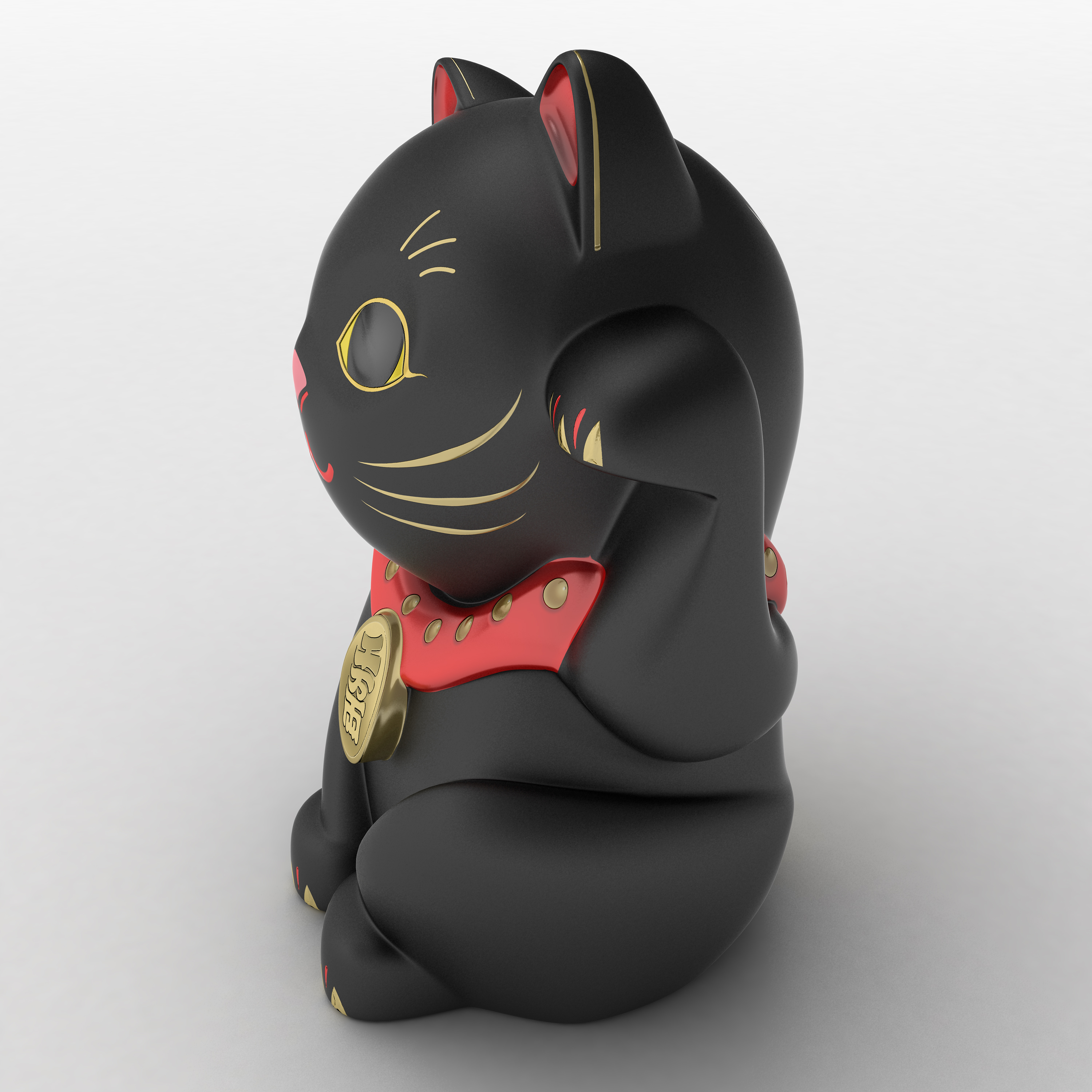 maneki neko 3d obj