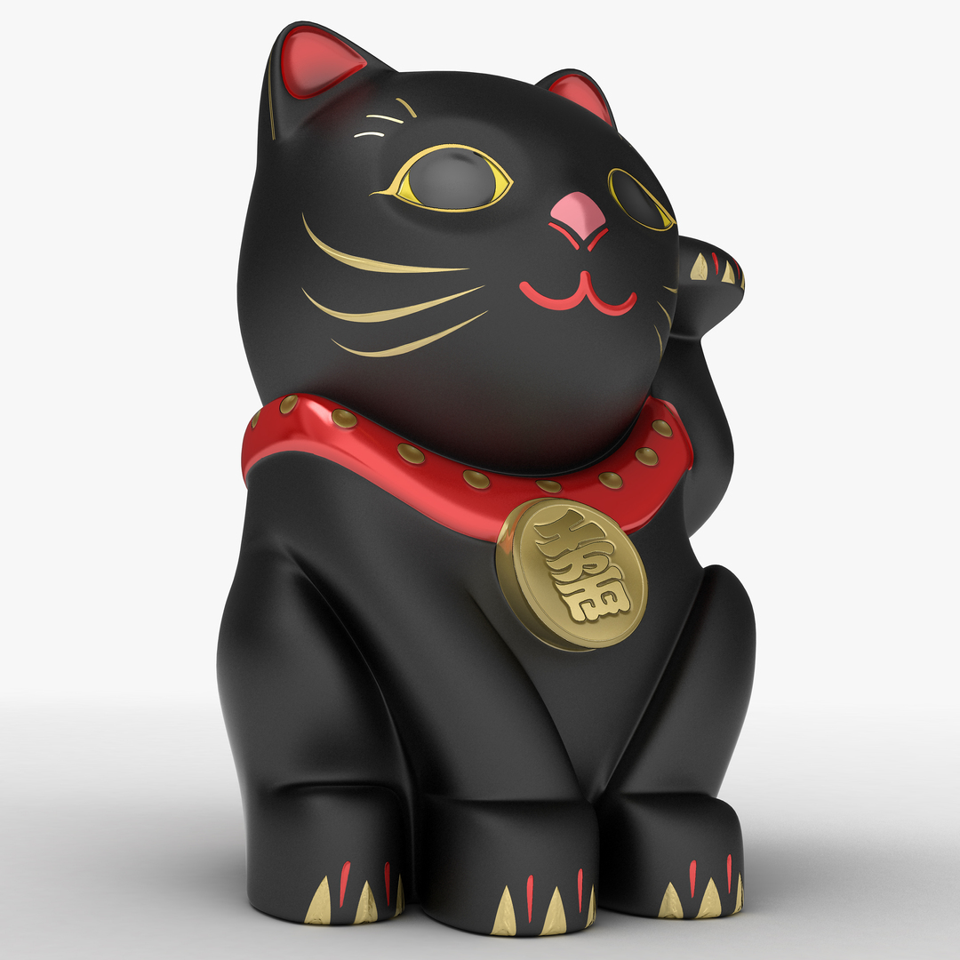 maneki neko 3d obj