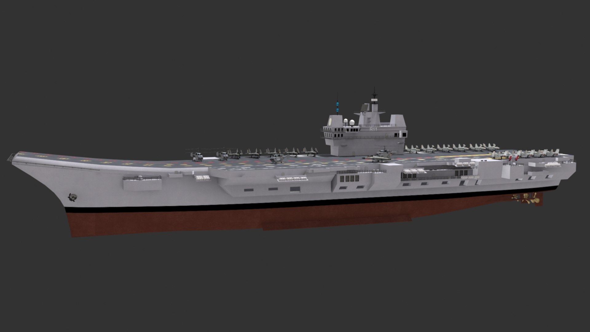 Indian INS R11 Vikrant Aircraft Carrier Model - TurboSquid 1937315