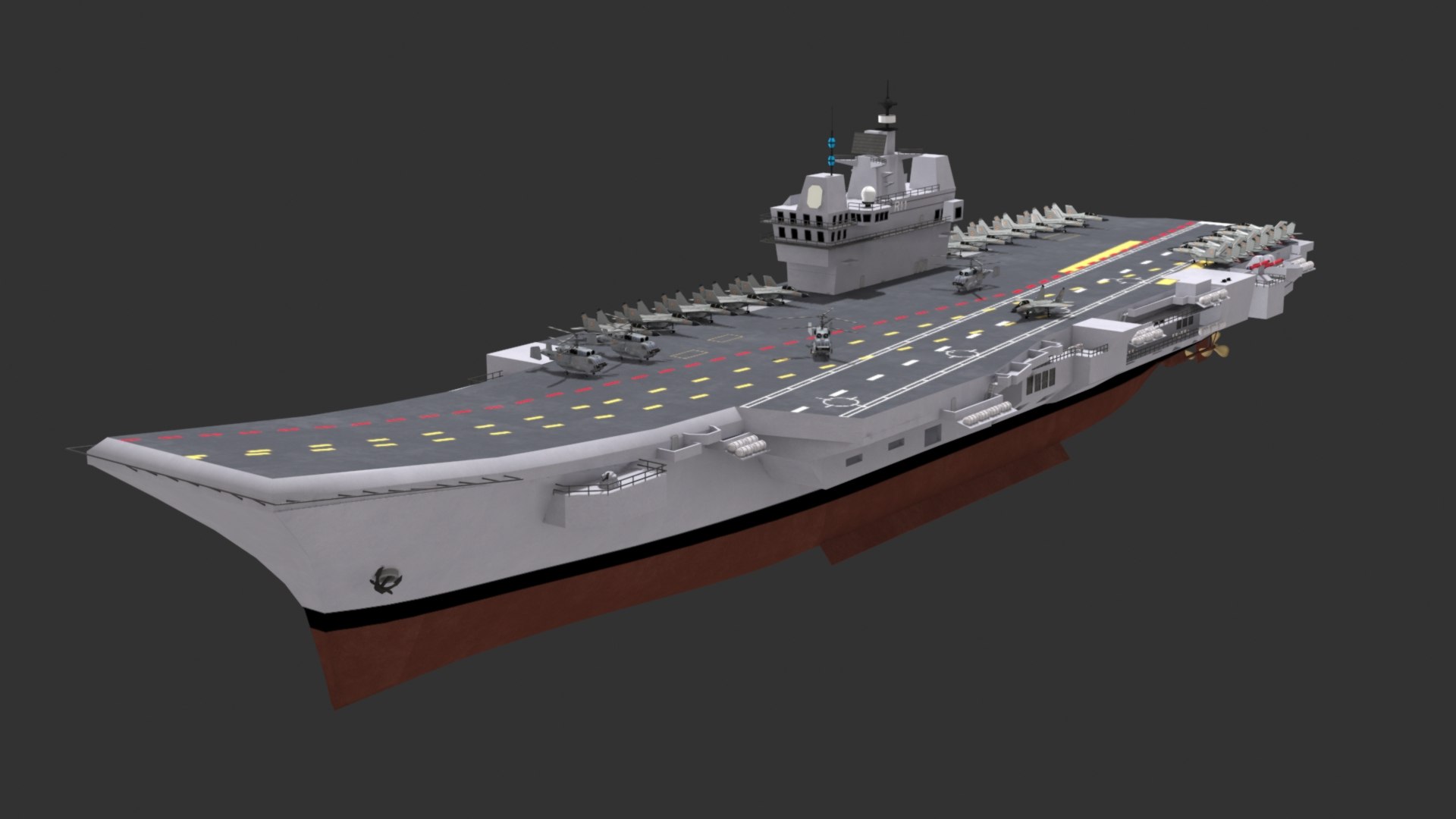 Indian INS R11 Vikrant Aircraft Carrier Model - TurboSquid 1937315