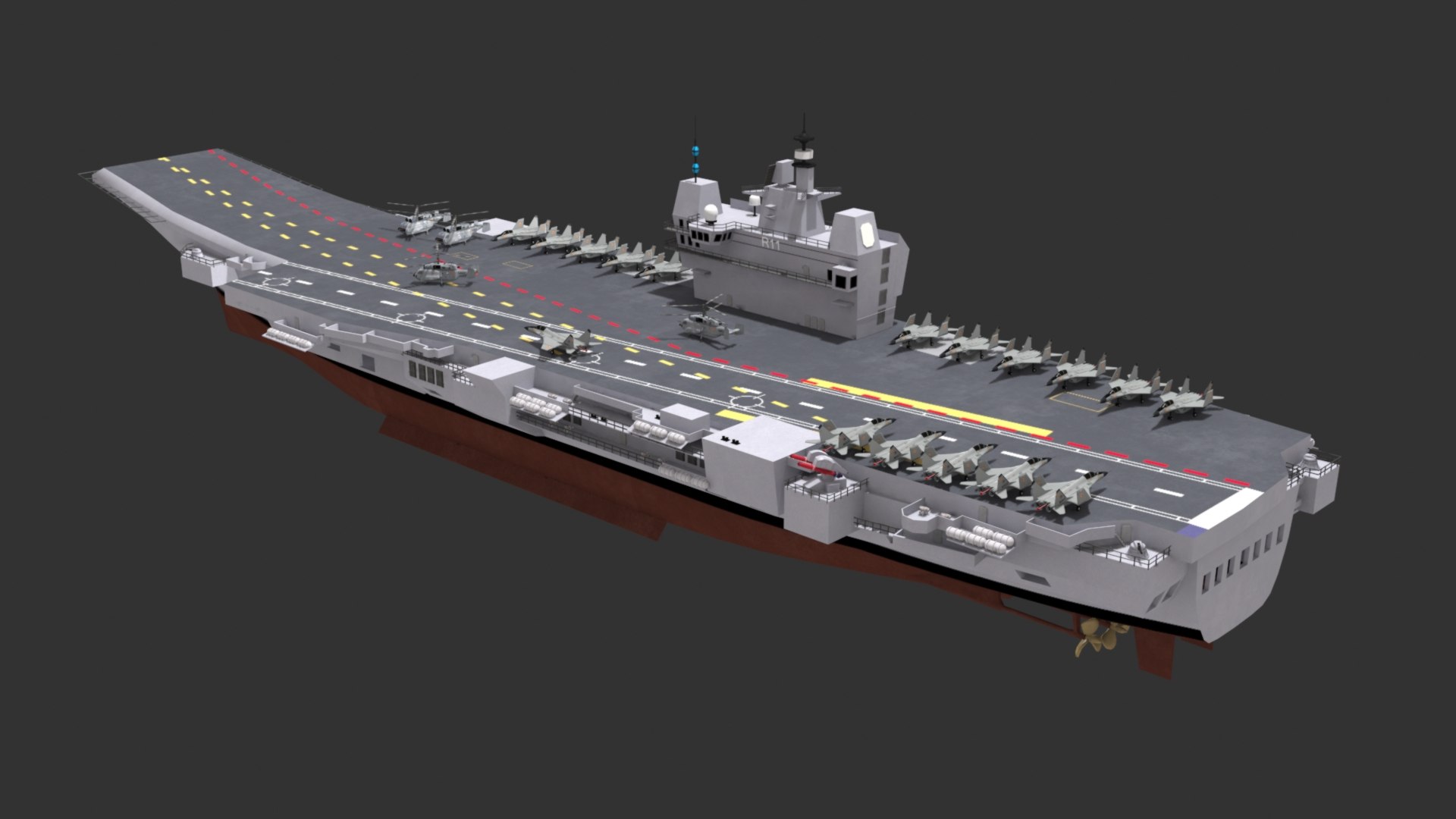Indian INS R11 Vikrant Aircraft Carrier Model - TurboSquid 1937315