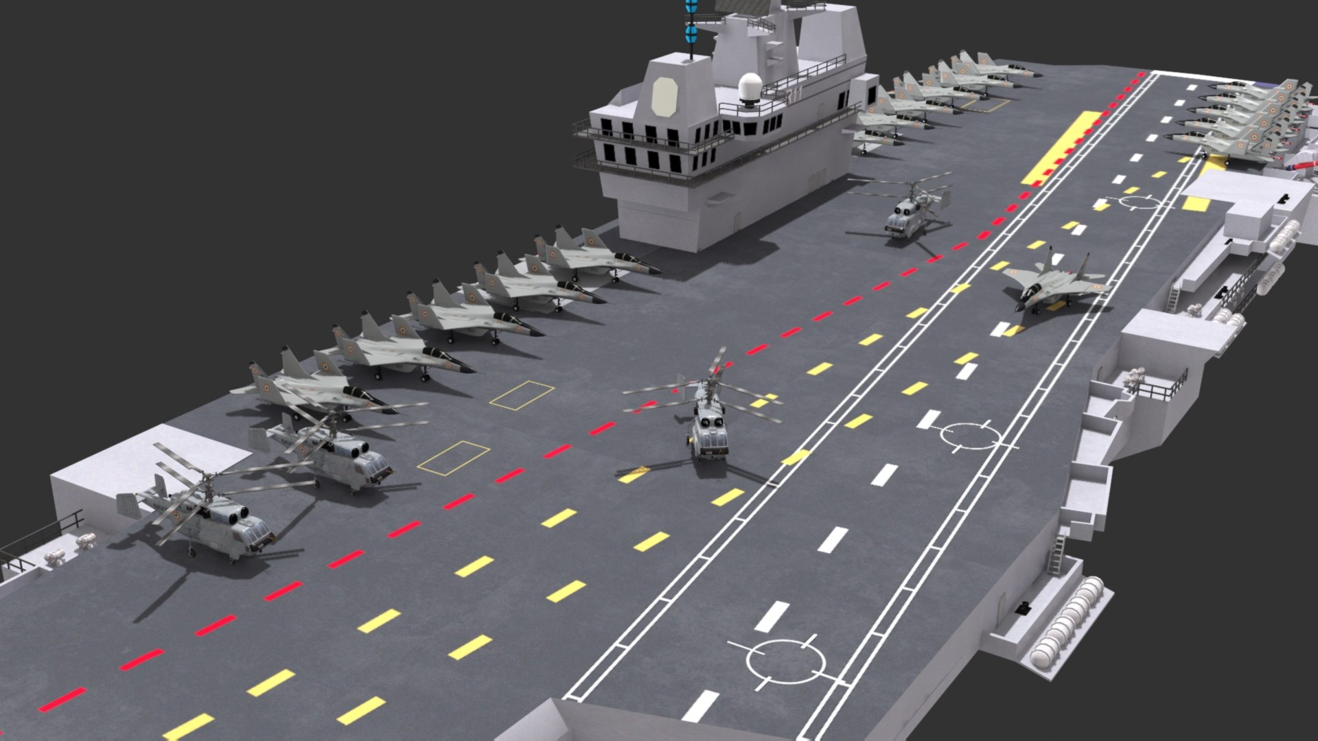 Indian INS R11 Vikrant Aircraft Carrier Model - TurboSquid 1937315