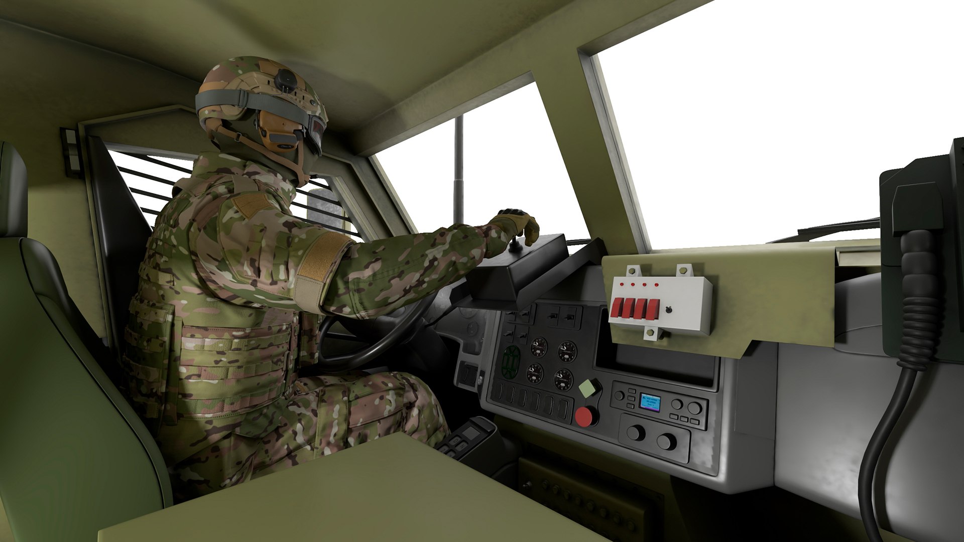 3D Military Armored Vehicle Green With Soldiers - TurboSquid 2284997