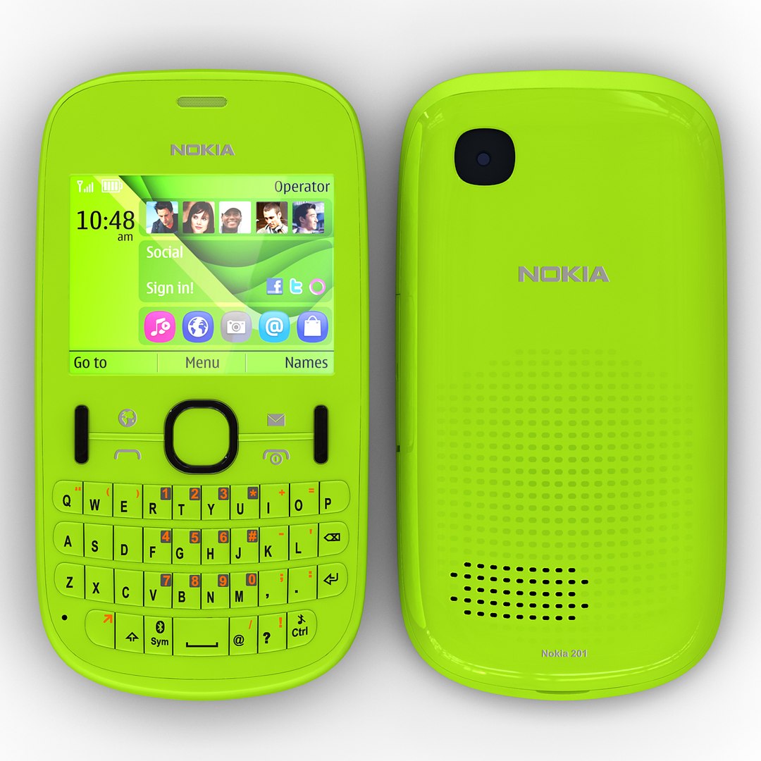 Nokia Asha 201 Green 3d Model