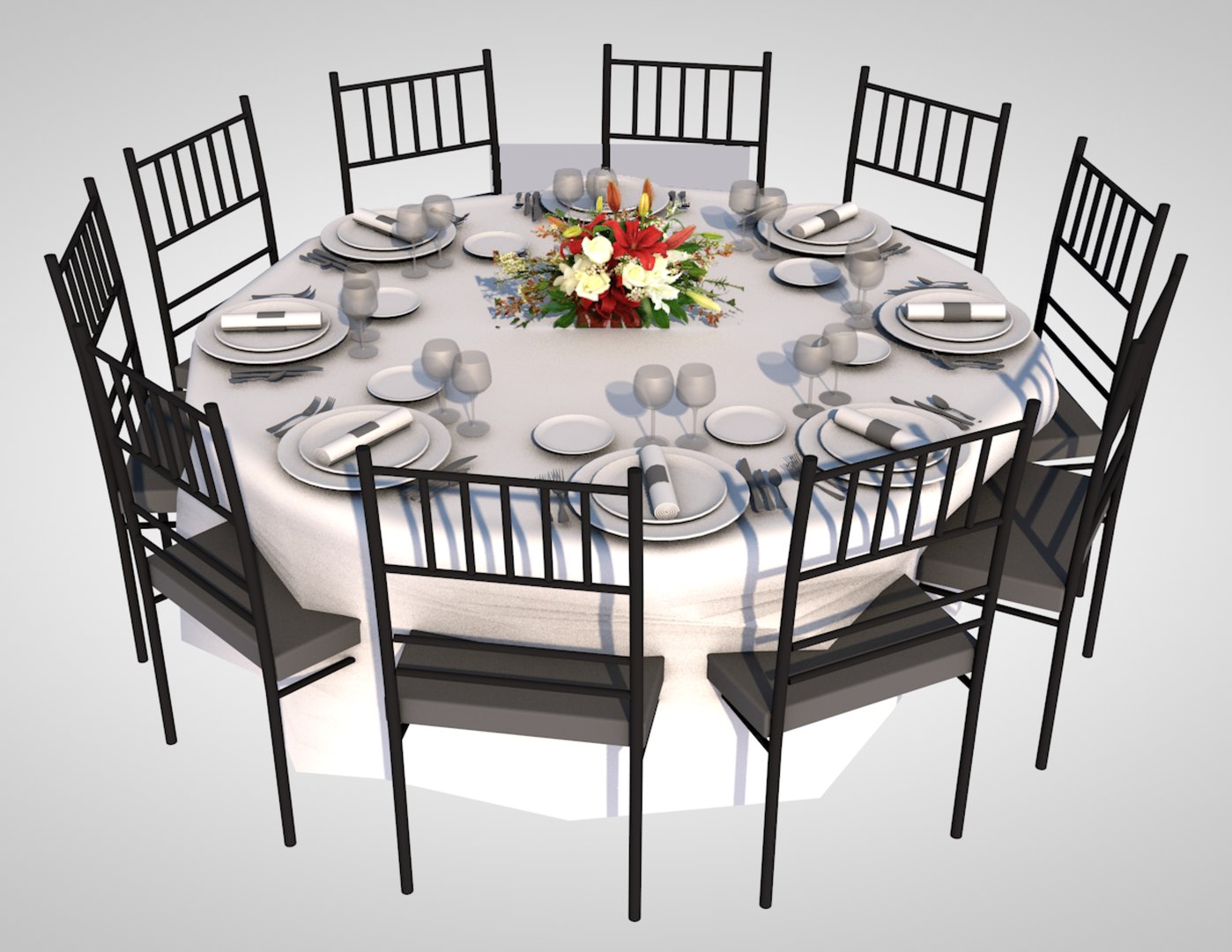 Round Dinner Table Clipart