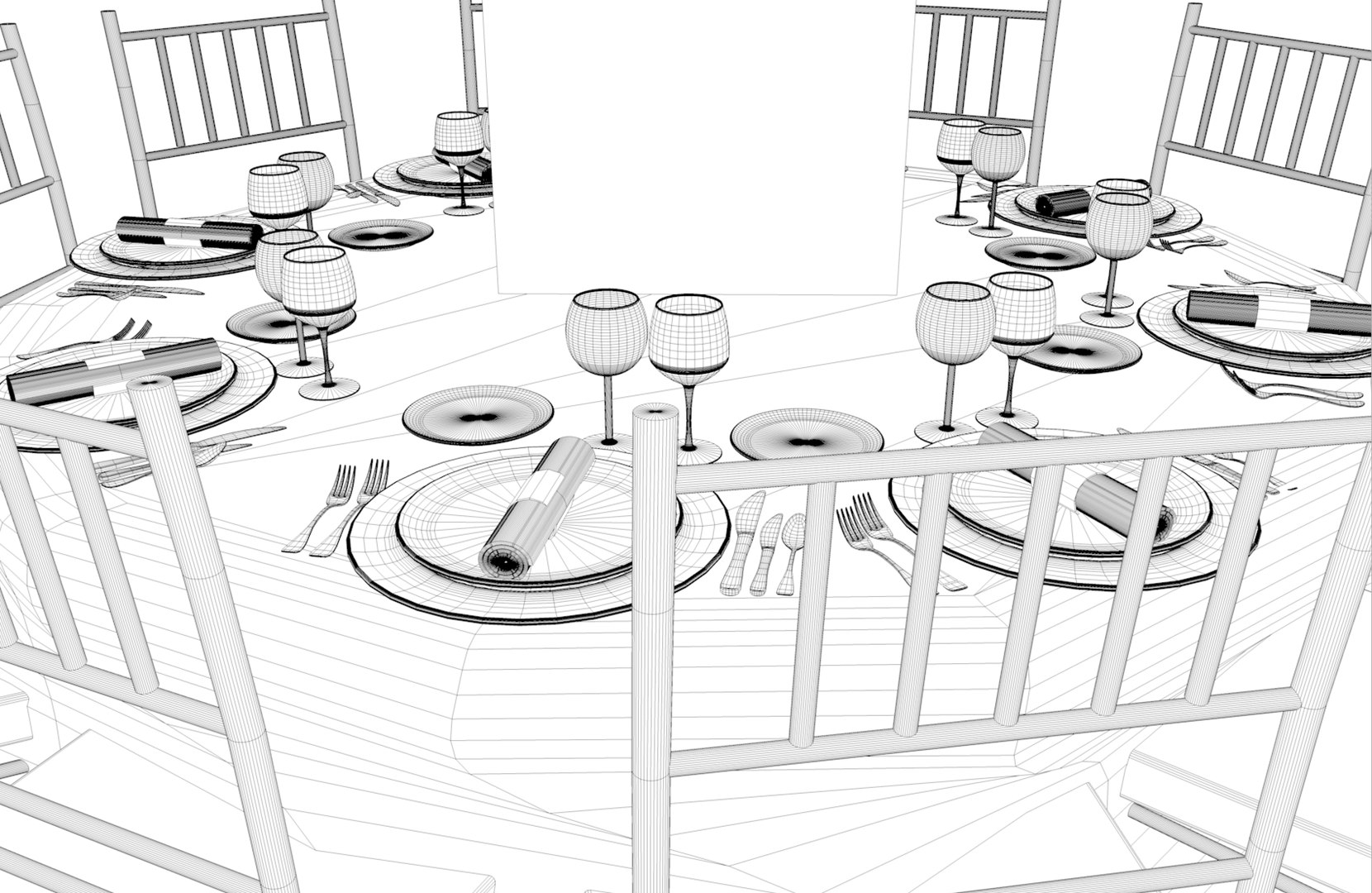 Realistic Dining Table 3D Model - TurboSquid 1386375