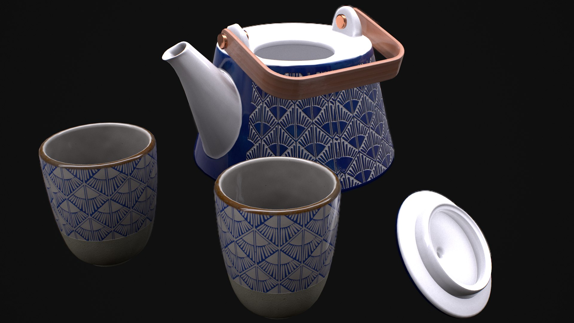 3D Ceramic Asian Tea Set - TurboSquid 2020100