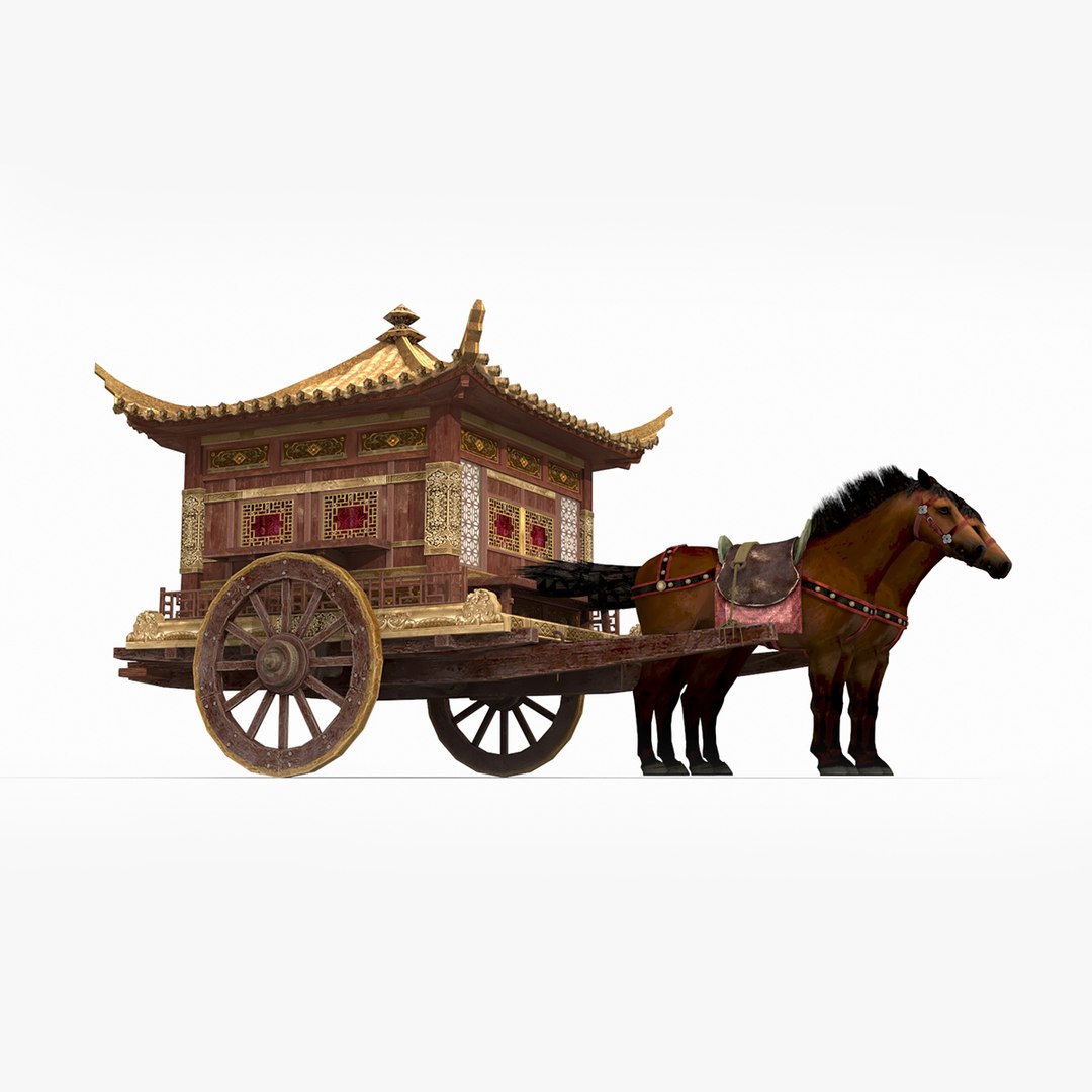 modelo 3d Ancient Asian luxury noble carriage - TurboSquid 1932978