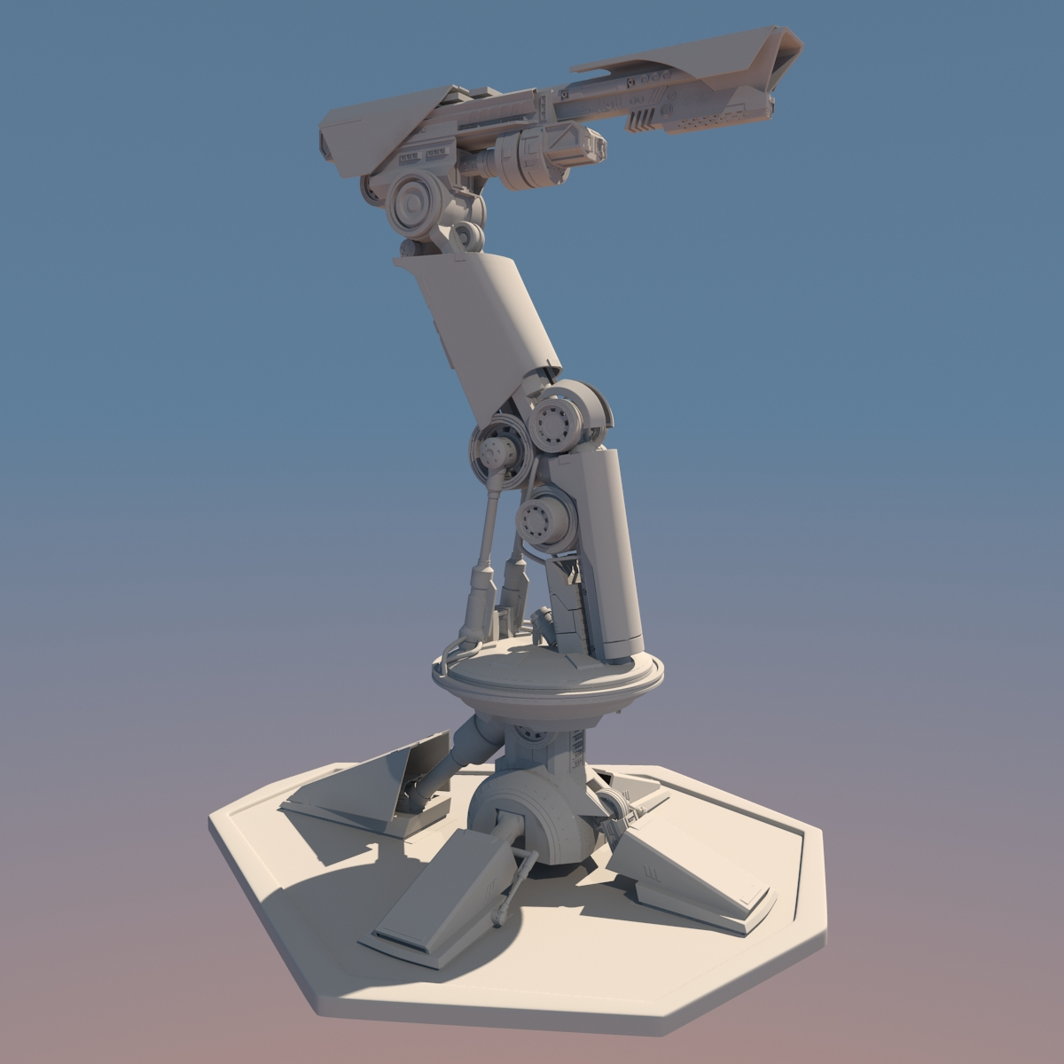 futuristic turret weapon 3d max