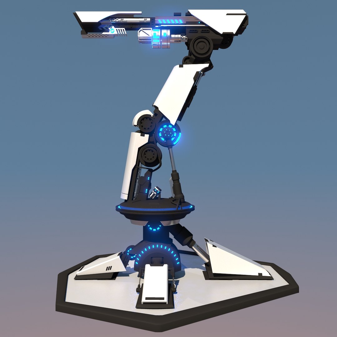 futuristic turret weapon 3d max