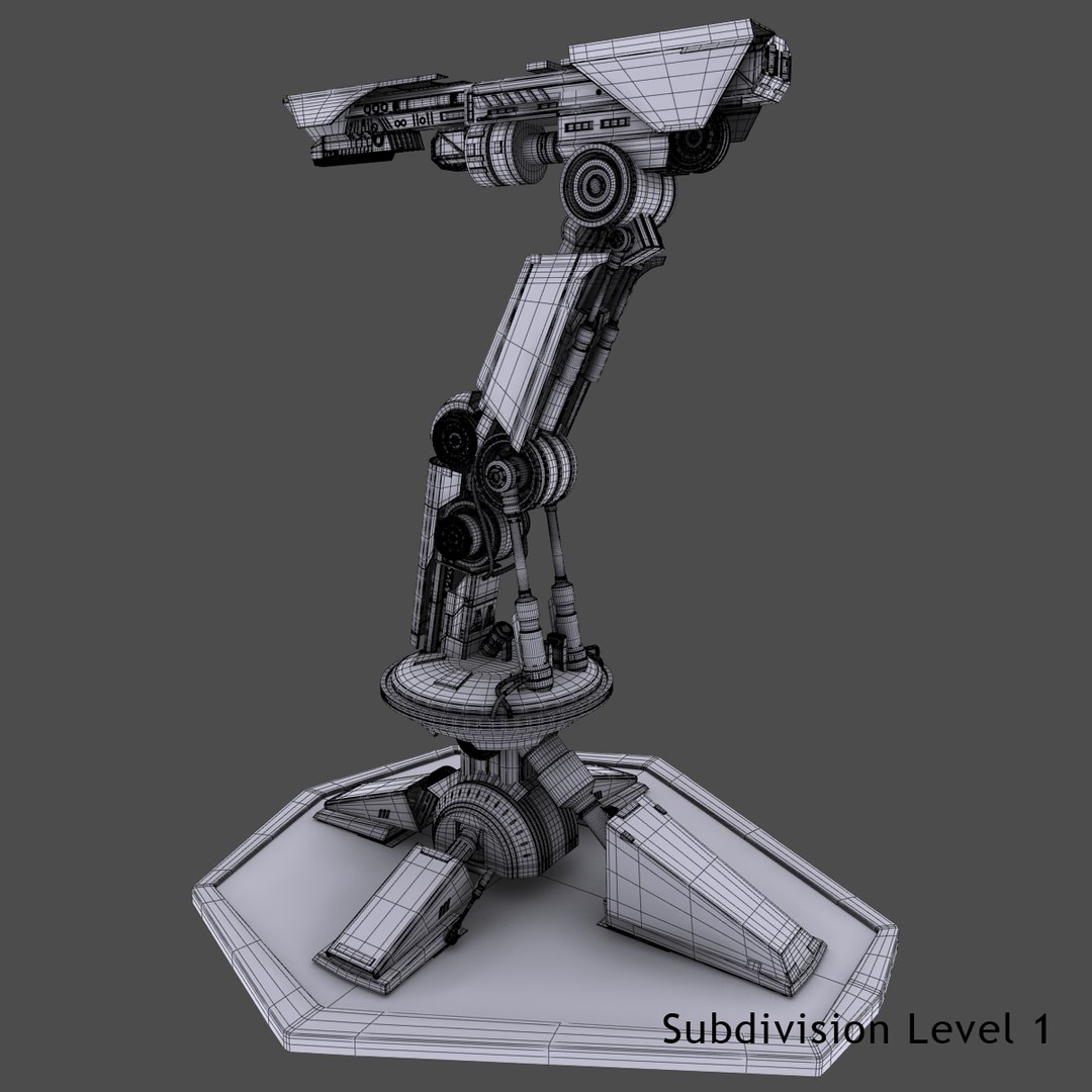 futuristic turret weapon 3d max