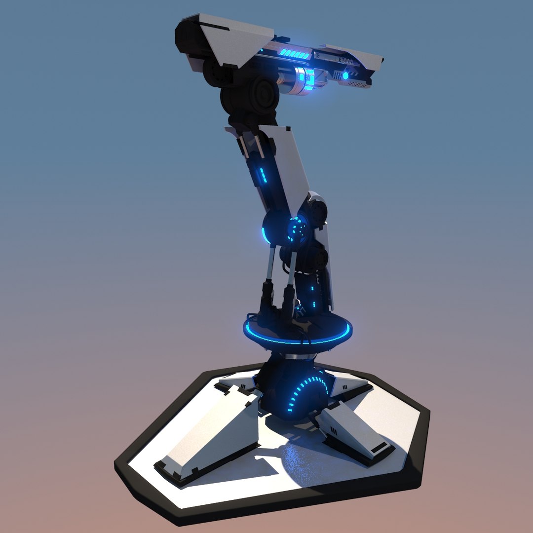 futuristic turret weapon 3d max
