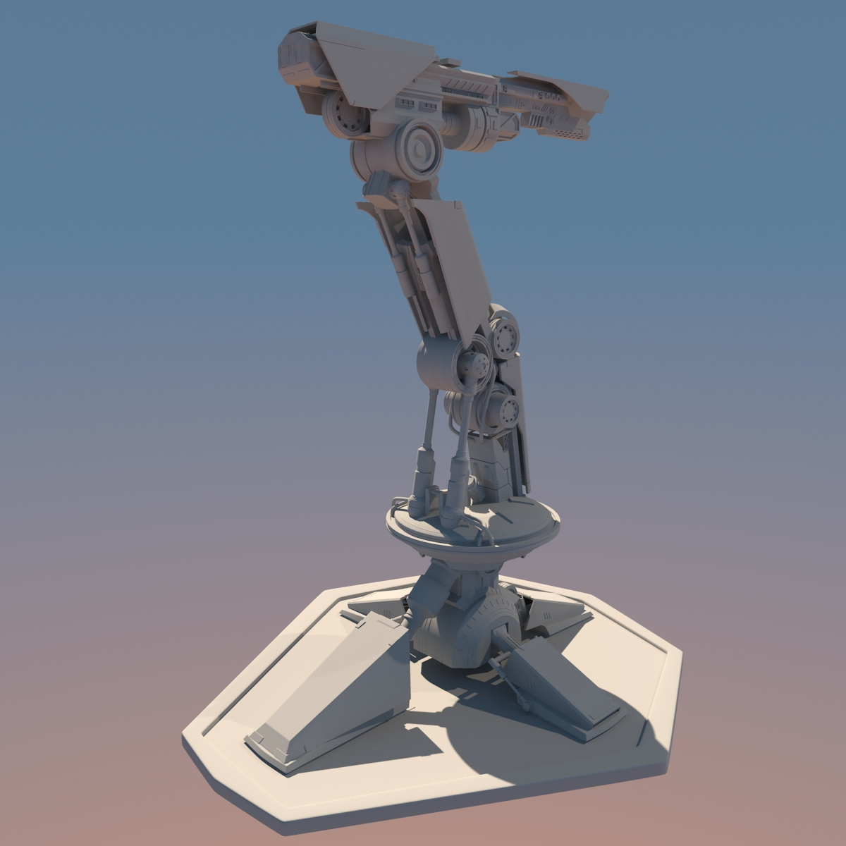 futuristic turret weapon 3d max