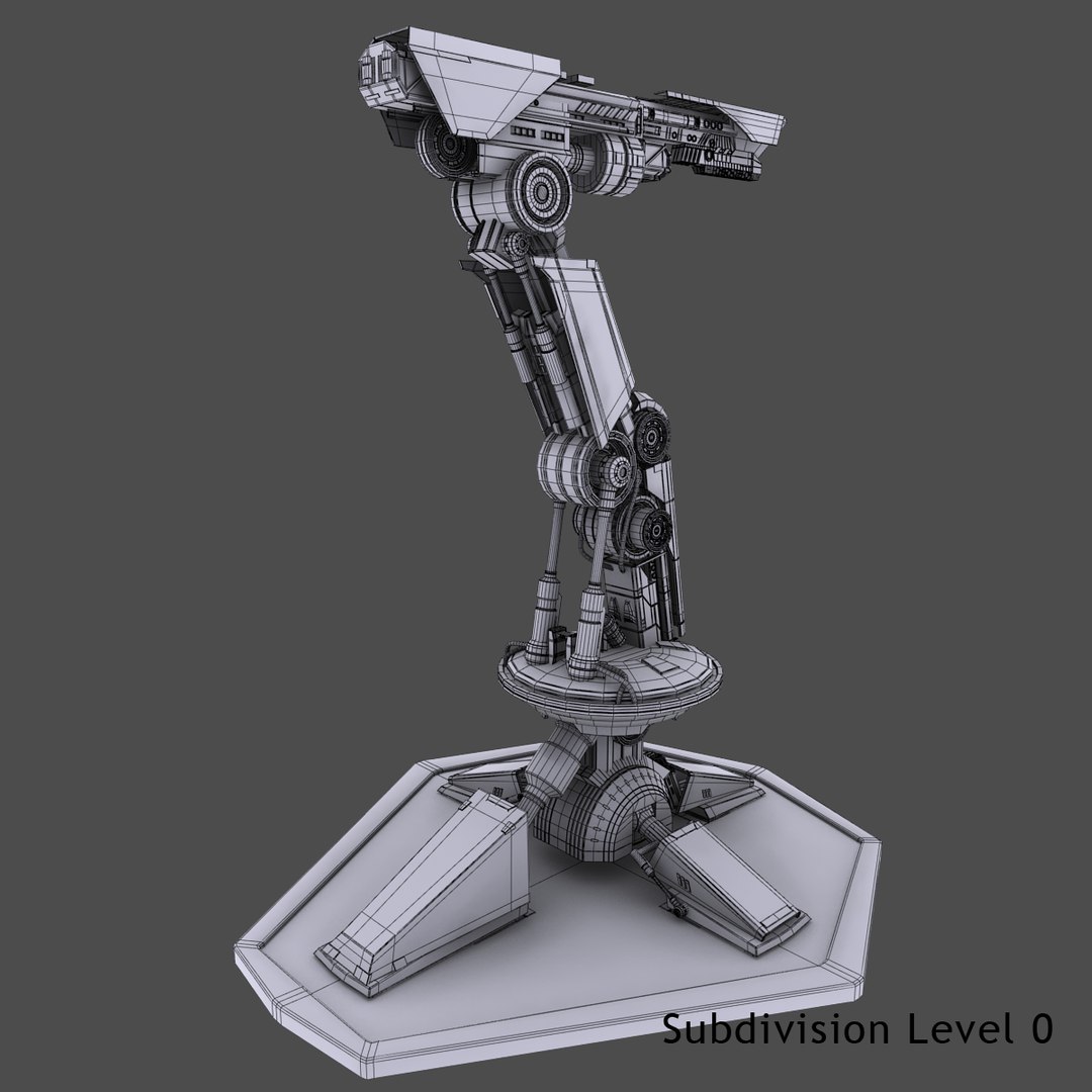 futuristic turret weapon 3d max