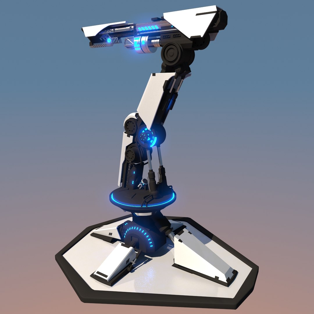 futuristic turret weapon 3d max