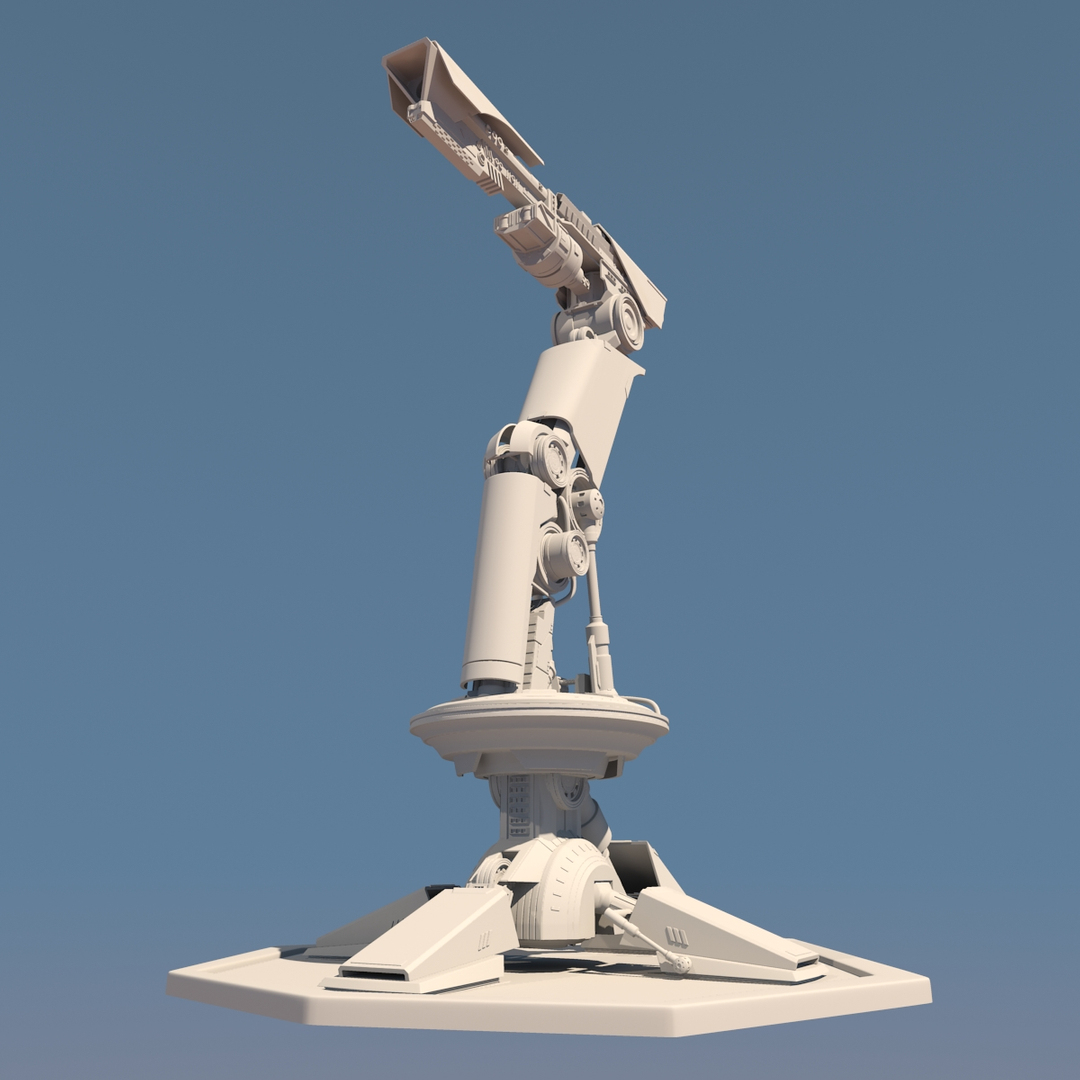 futuristic turret weapon 3d max
