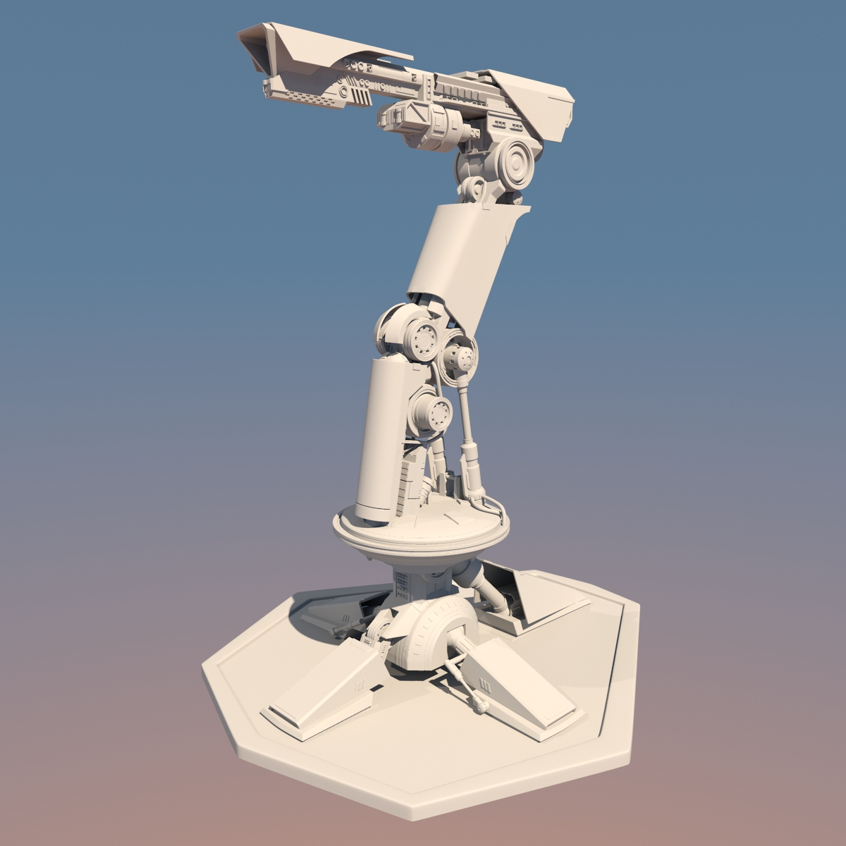 futuristic turret weapon 3d max