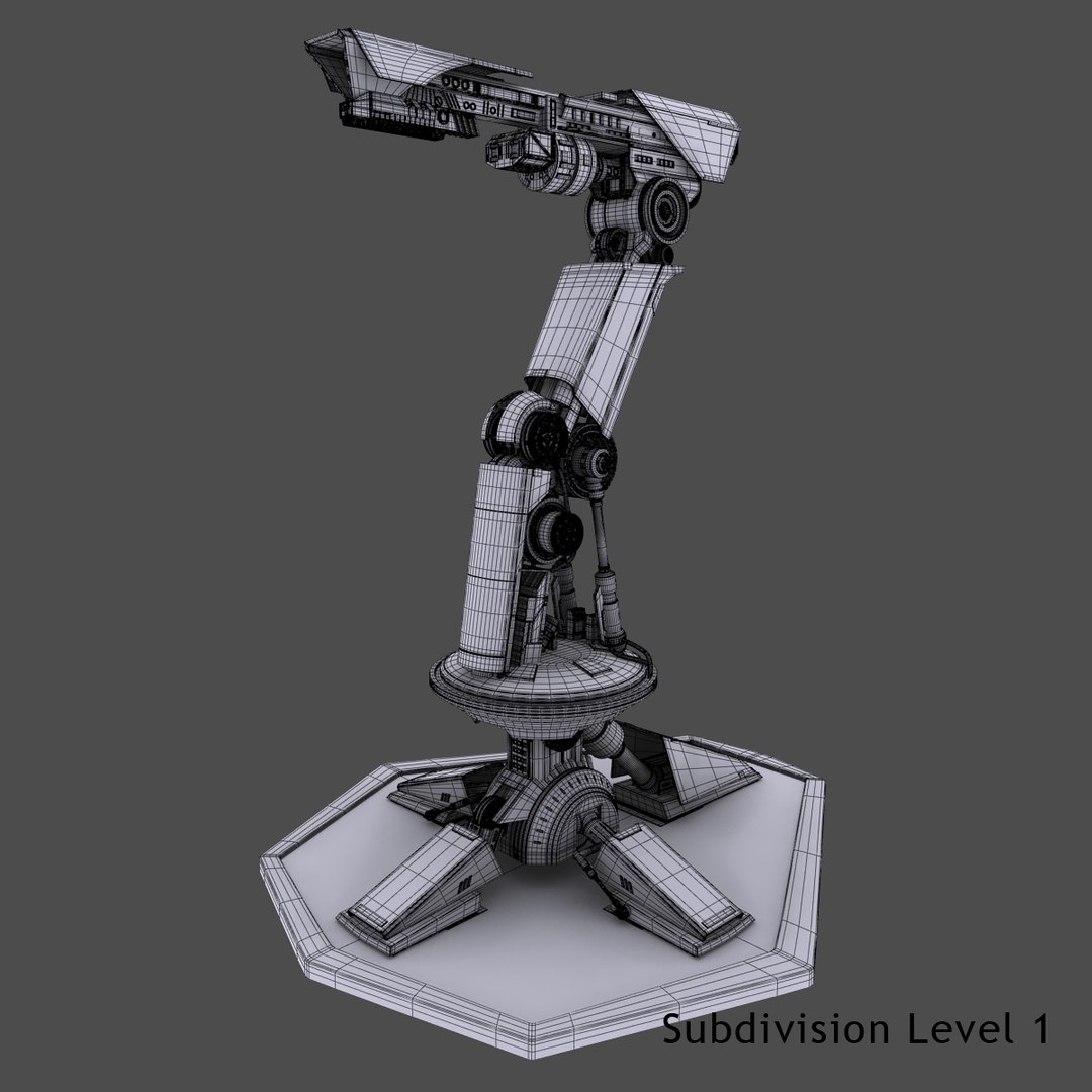 futuristic turret weapon 3d max