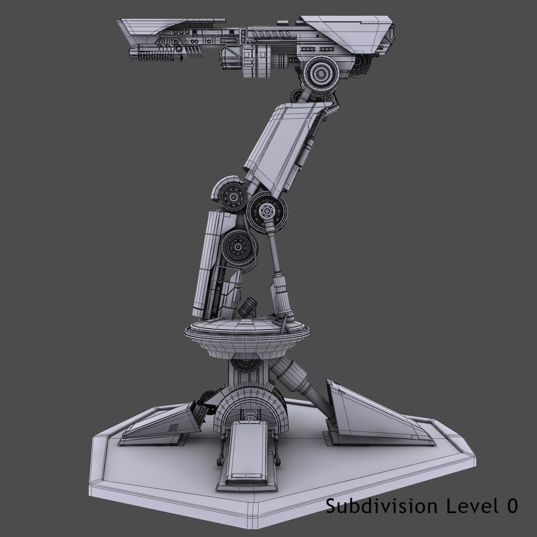 futuristic turret weapon 3d max