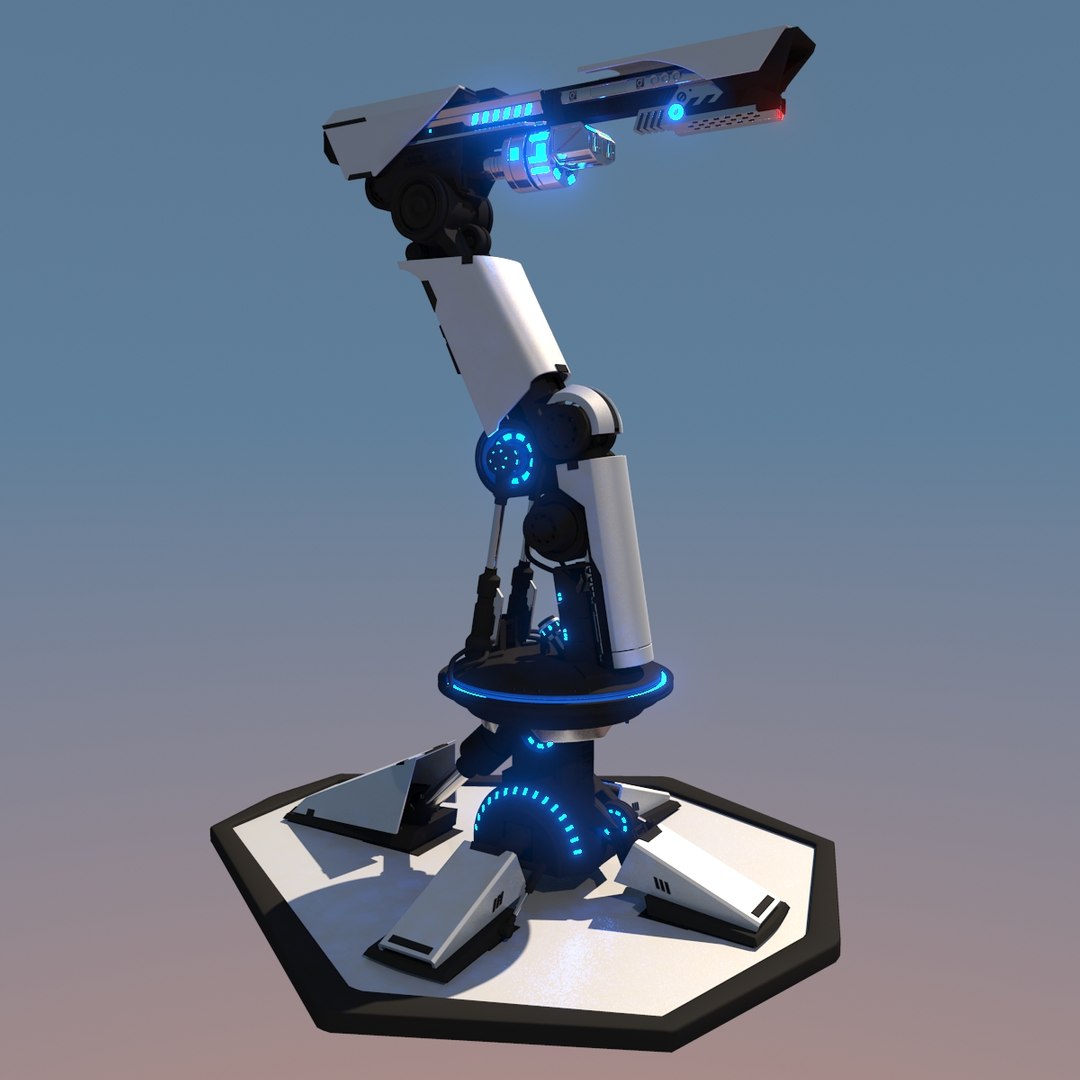 futuristic turret weapon 3d max