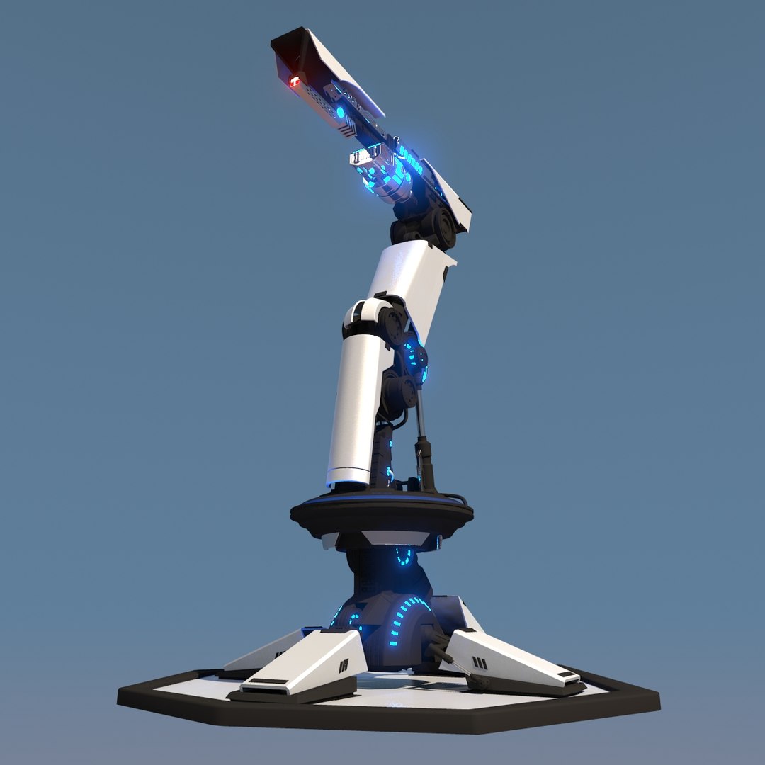 futuristic turret weapon 3d max