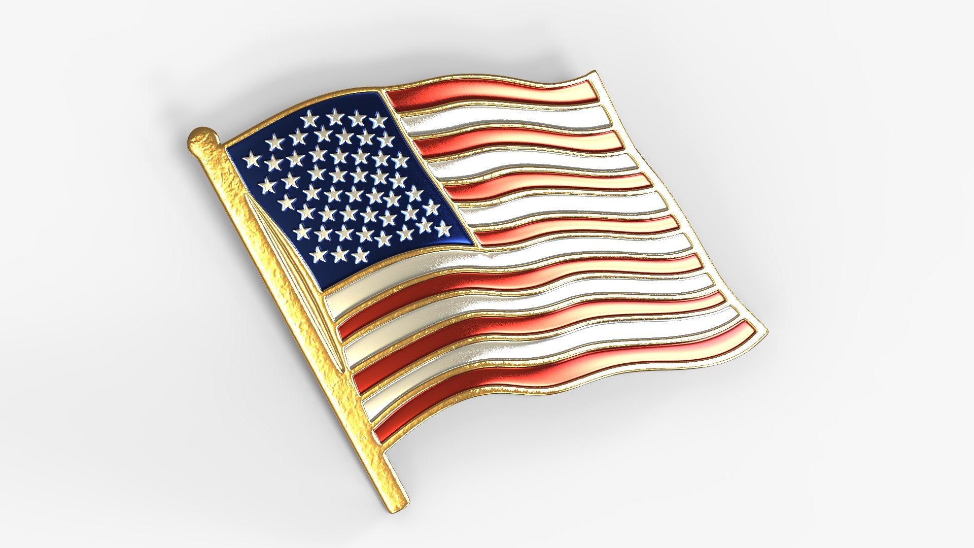 3D Model American Flag Pin - TurboSquid 1574897