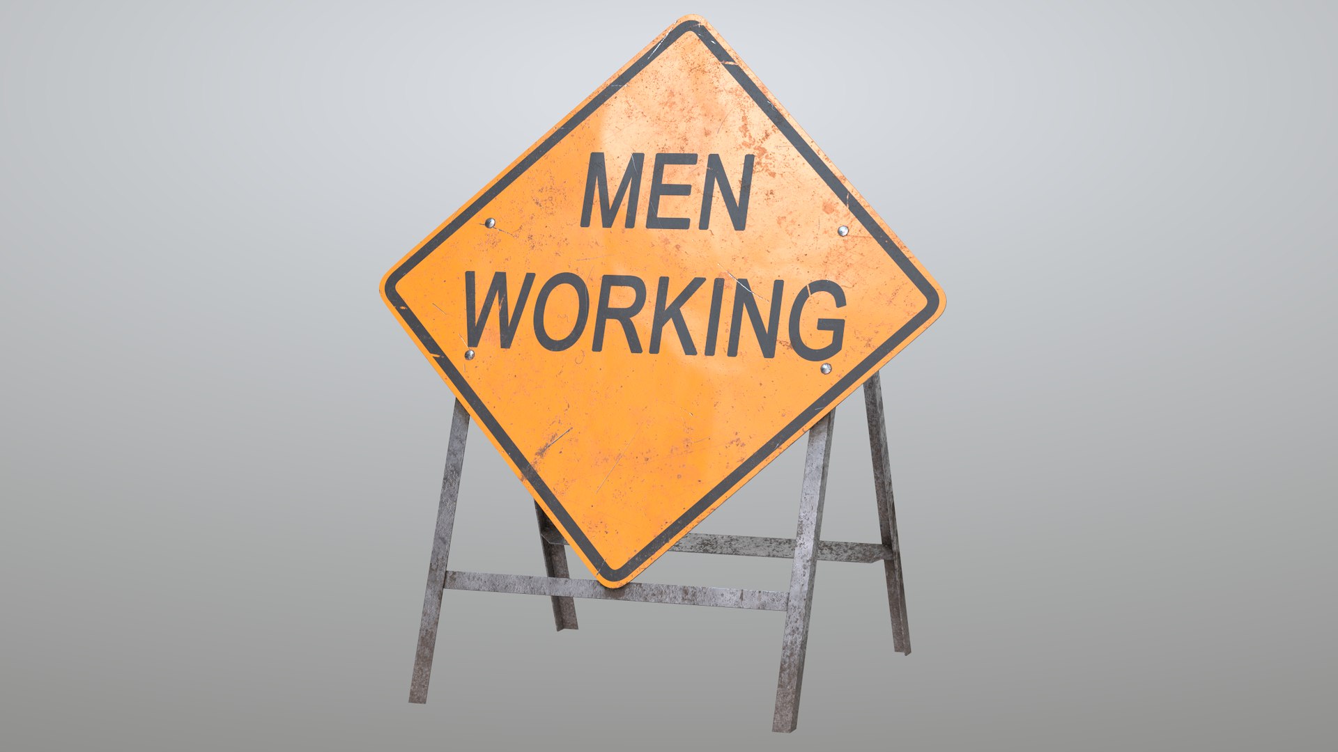 3D Roadwork Sign Pbr Model - TurboSquid 1594848