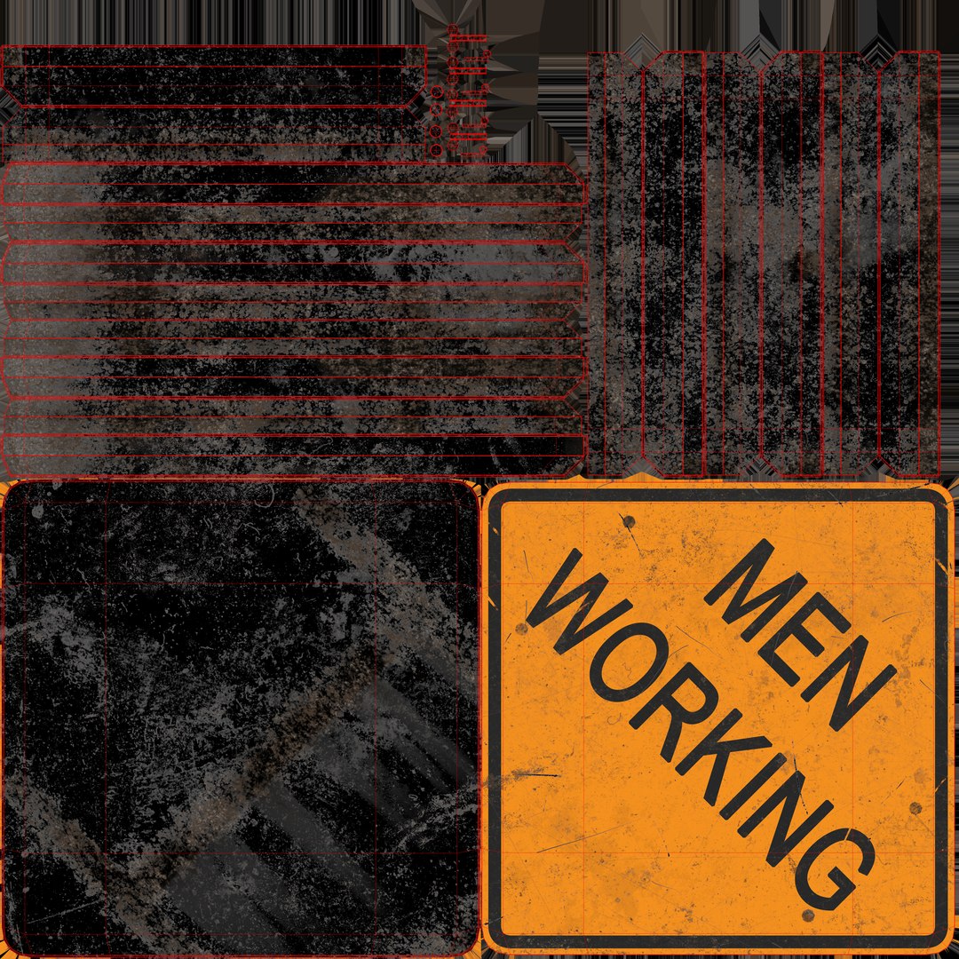 3D Roadwork Sign Pbr Model - TurboSquid 1594848