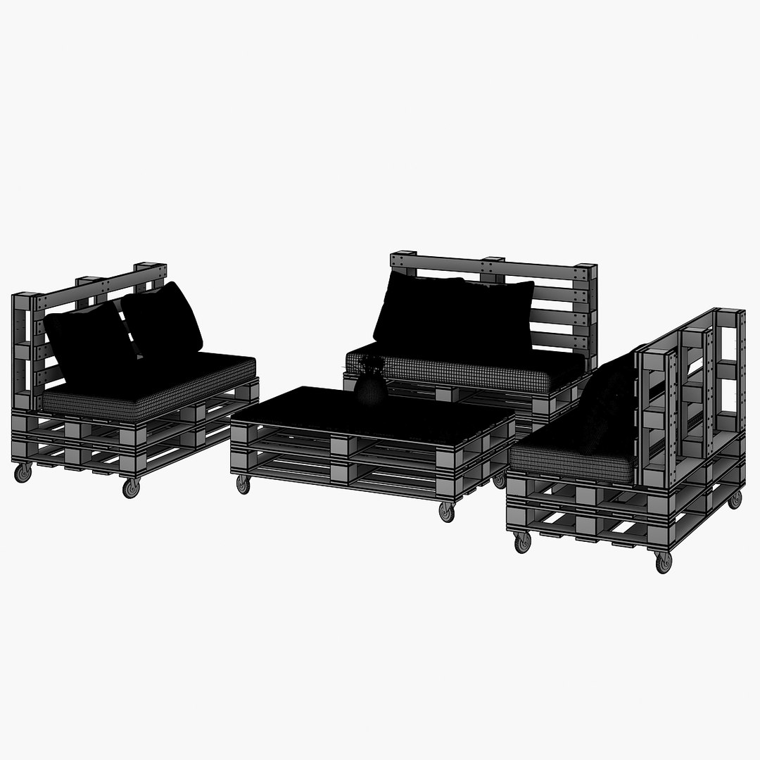 3D Palette Chair Set Model - TurboSquid 1628536