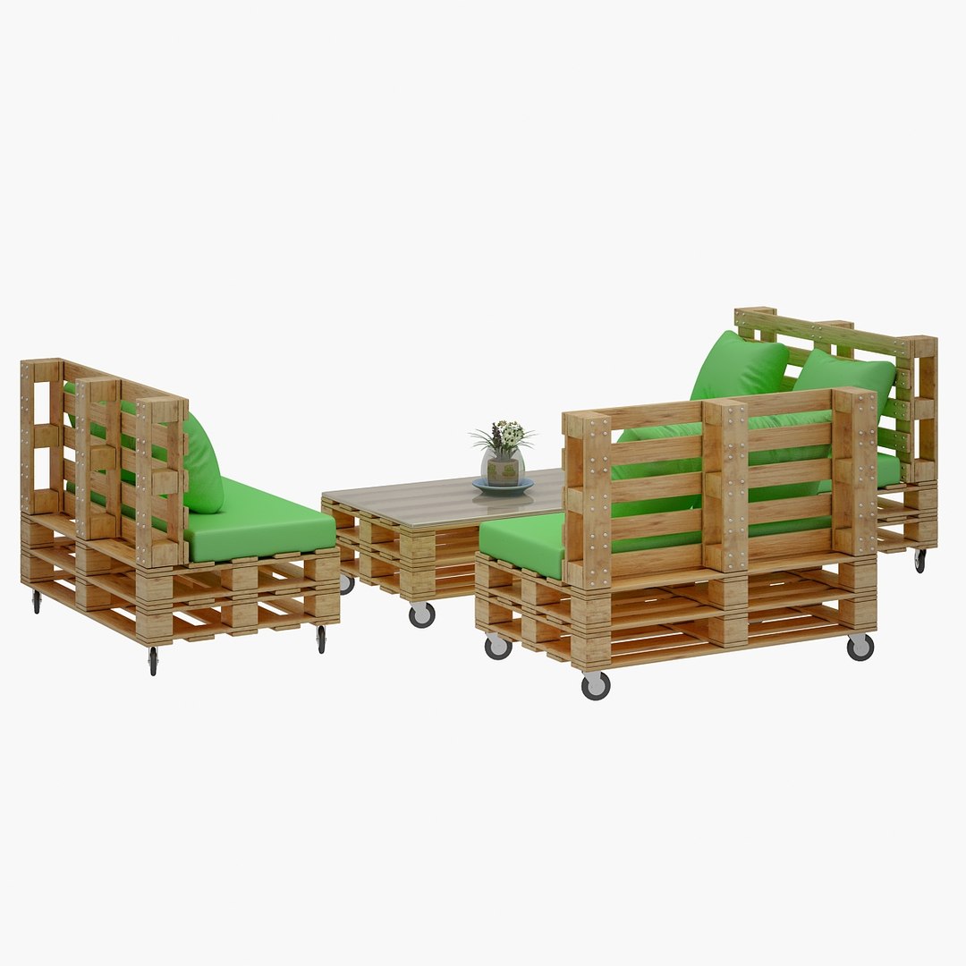 3D Palette Chair Set Model - TurboSquid 1628536