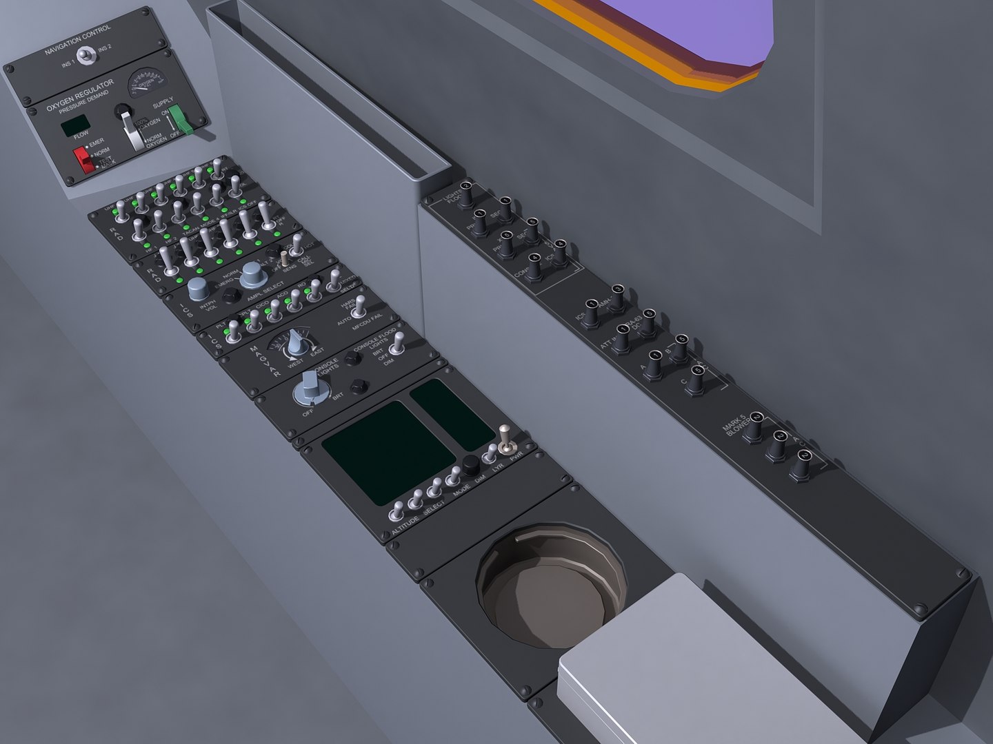 3d Model E-2c Hawkeye Cockpit E-2