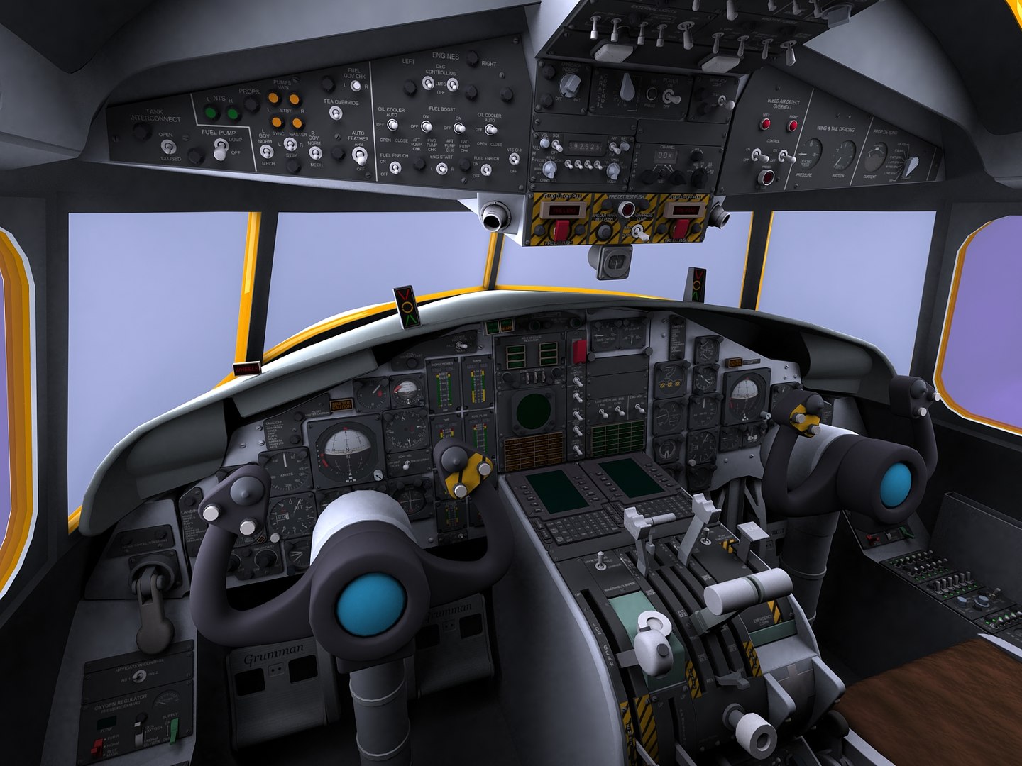 3d Model E-2c Hawkeye Cockpit E-2