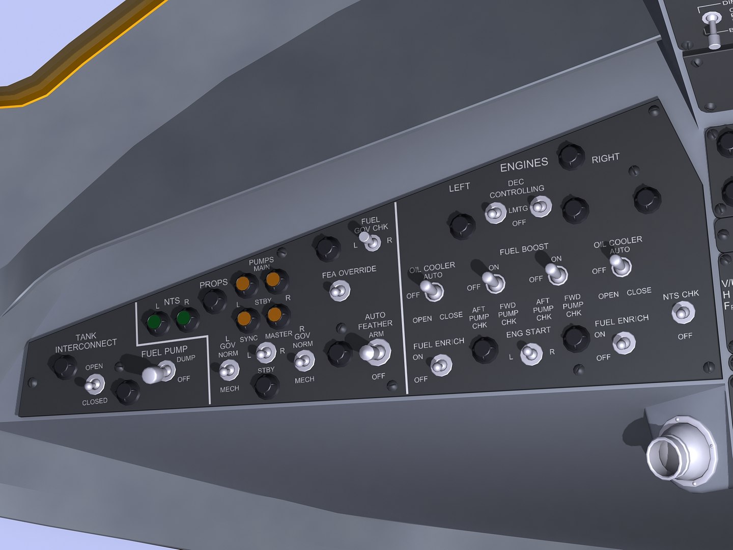 3d model e-2c hawkeye cockpit e-2