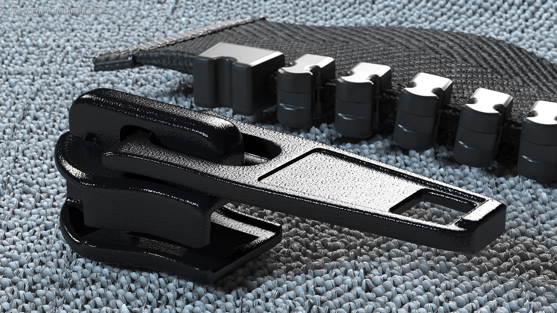 Coil Zipper Slider Black 3D Model - TurboSquid 1821344